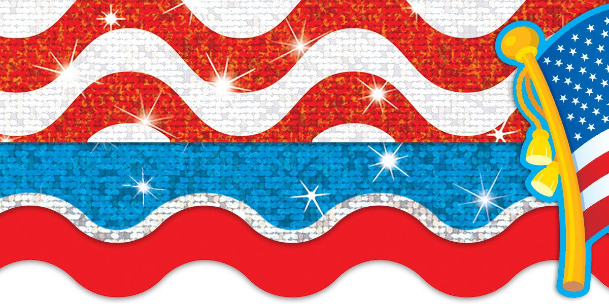 4th of July Red, White, & Blue Bulletin Board Paper Decorations — TREND ...