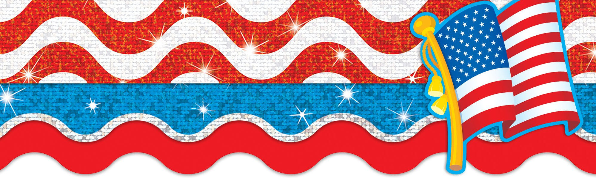 4th of July Red, White, & Blue Bulletin Board Paper Decorations — TREND ...