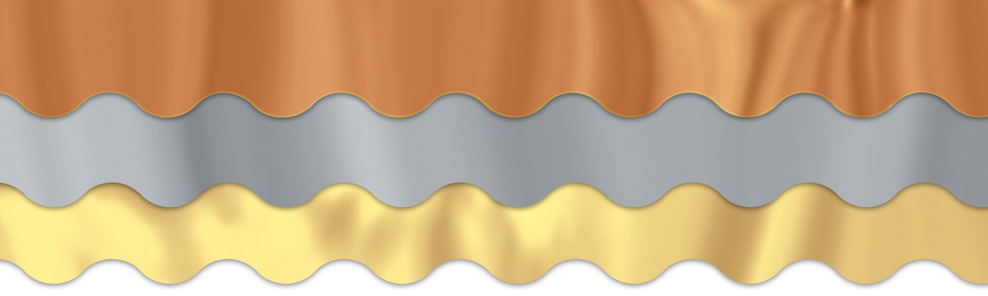 Shiny Metallic Gold, Silver, Copper Bulletin Board Paper Borders ...