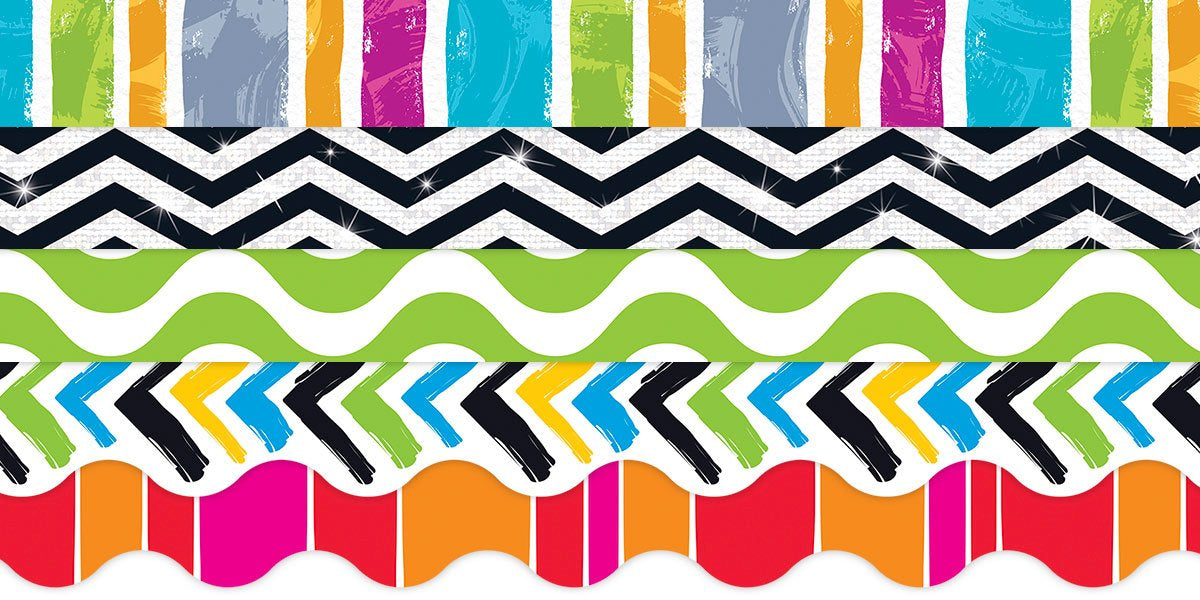 Stripes & Chevron Classroom Theme Bulletin Board Decorations — TREND ...