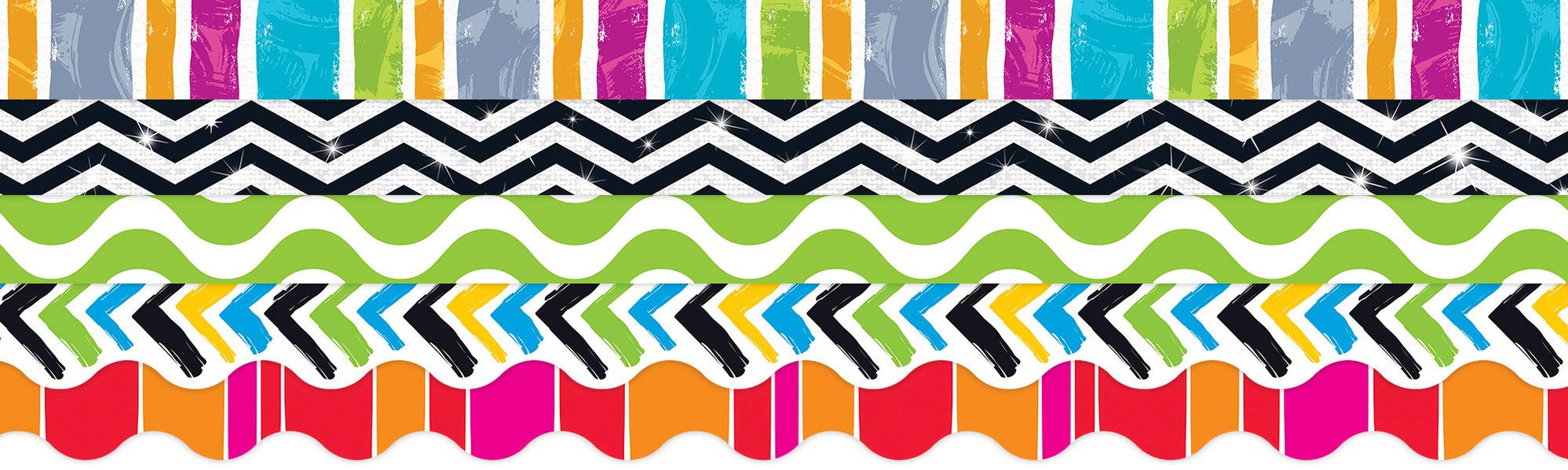 Stripes & Chevron Classroom Theme Bulletin Board Decorations — TREND ...