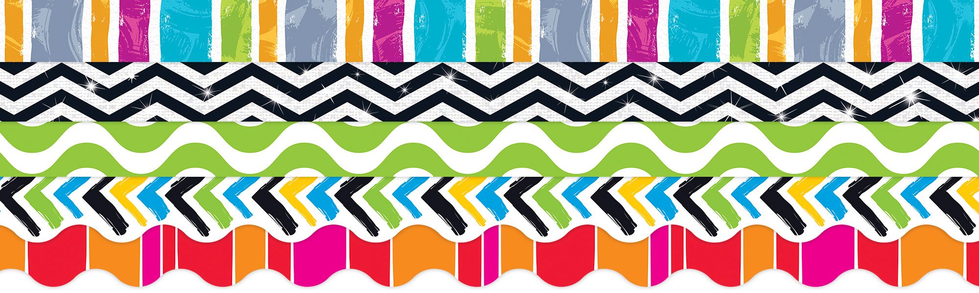 Stripes & Chevron Classroom Theme Bulletin Board Decorations — TREND ...