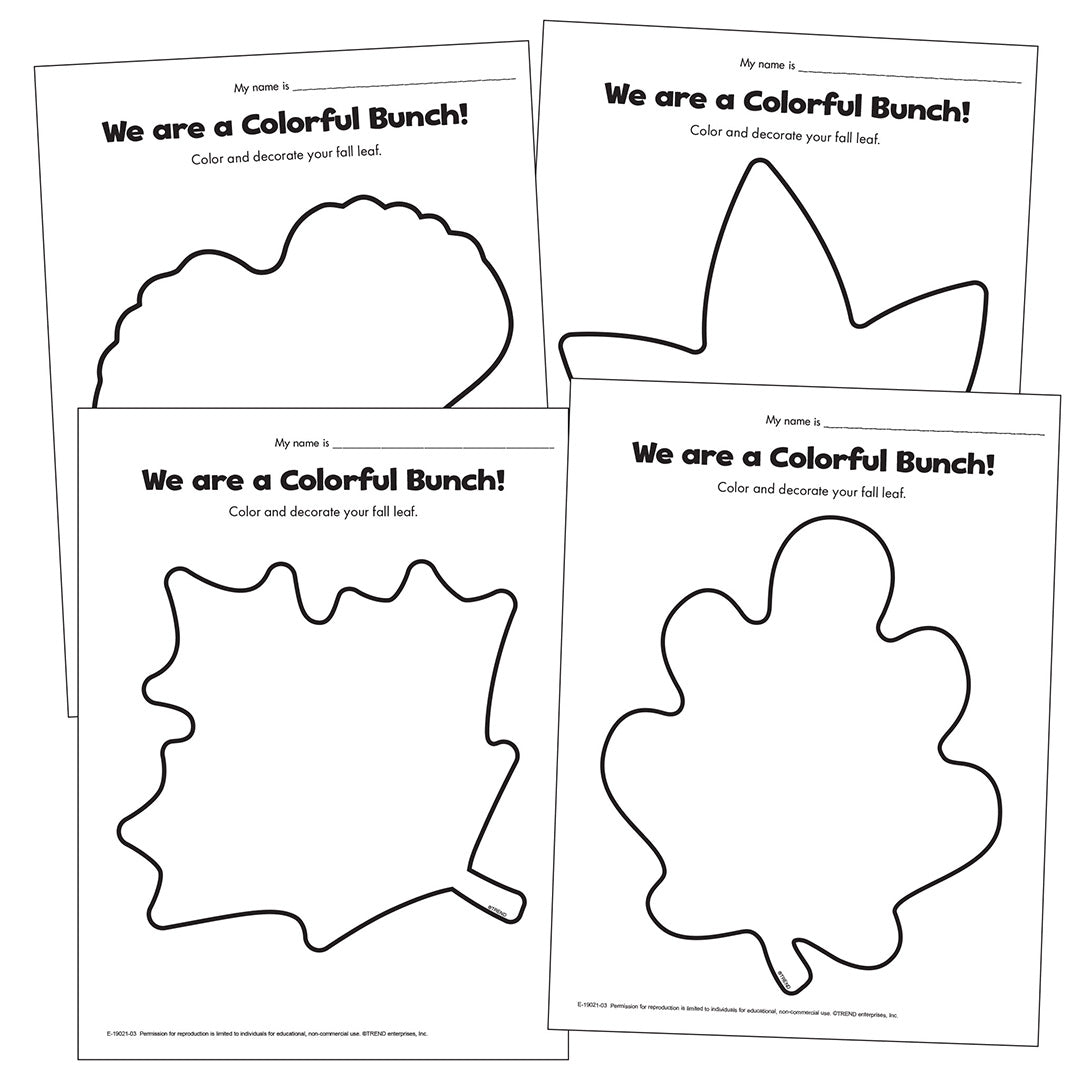 Free Printable Awesome Autumn Color & Decorate Fall Leaves Activity ...