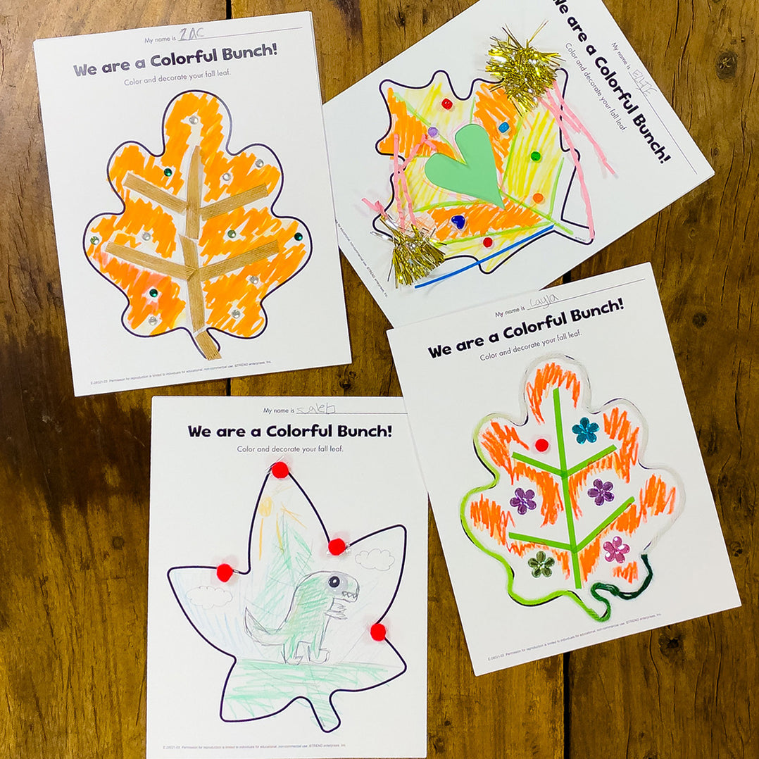 Free Printable Awesome Autumn Color & Decorate Fall Leaves Activity ...
