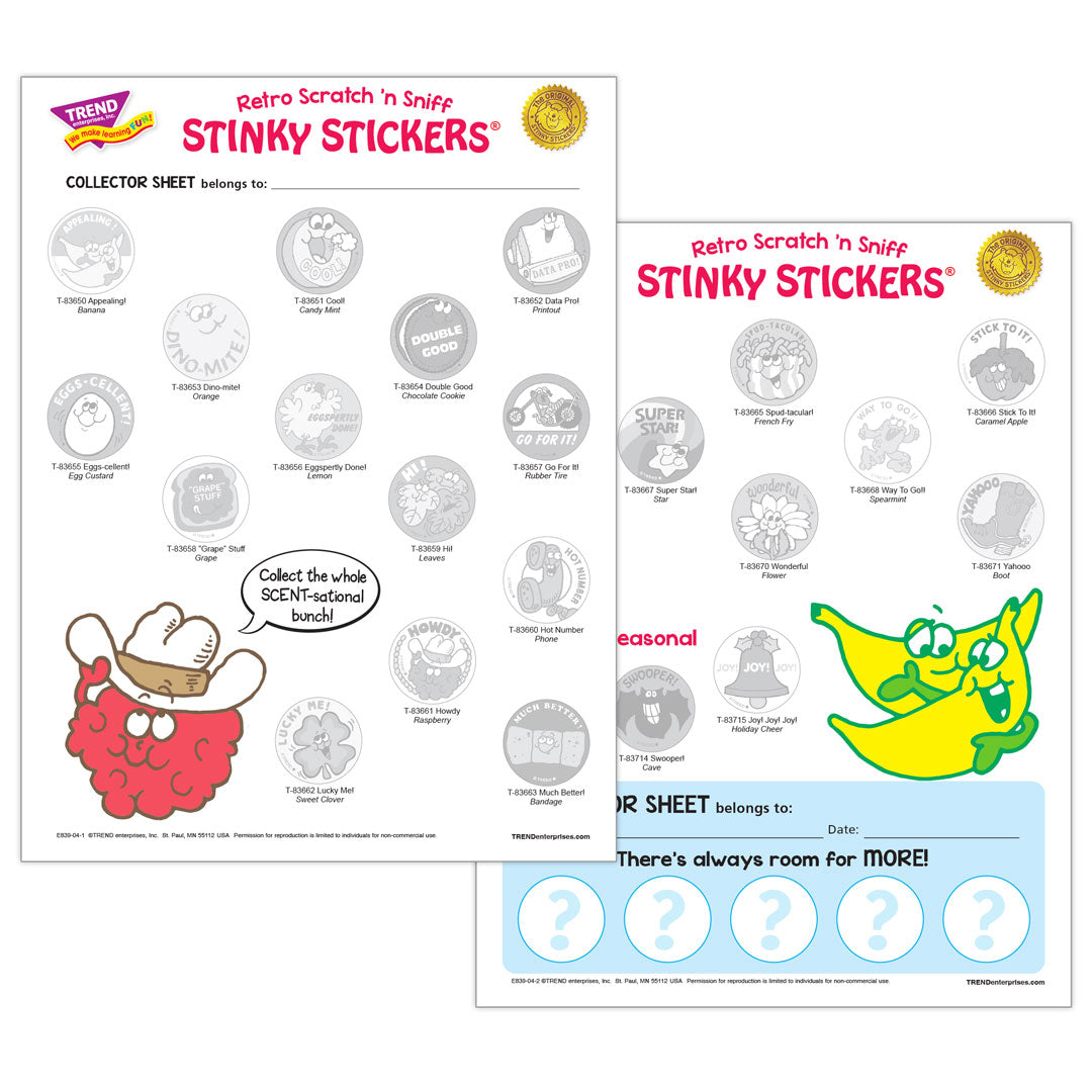 Retro Stinky Sticker Collector Sheet Spring '25 Free Printable E836-04 ...