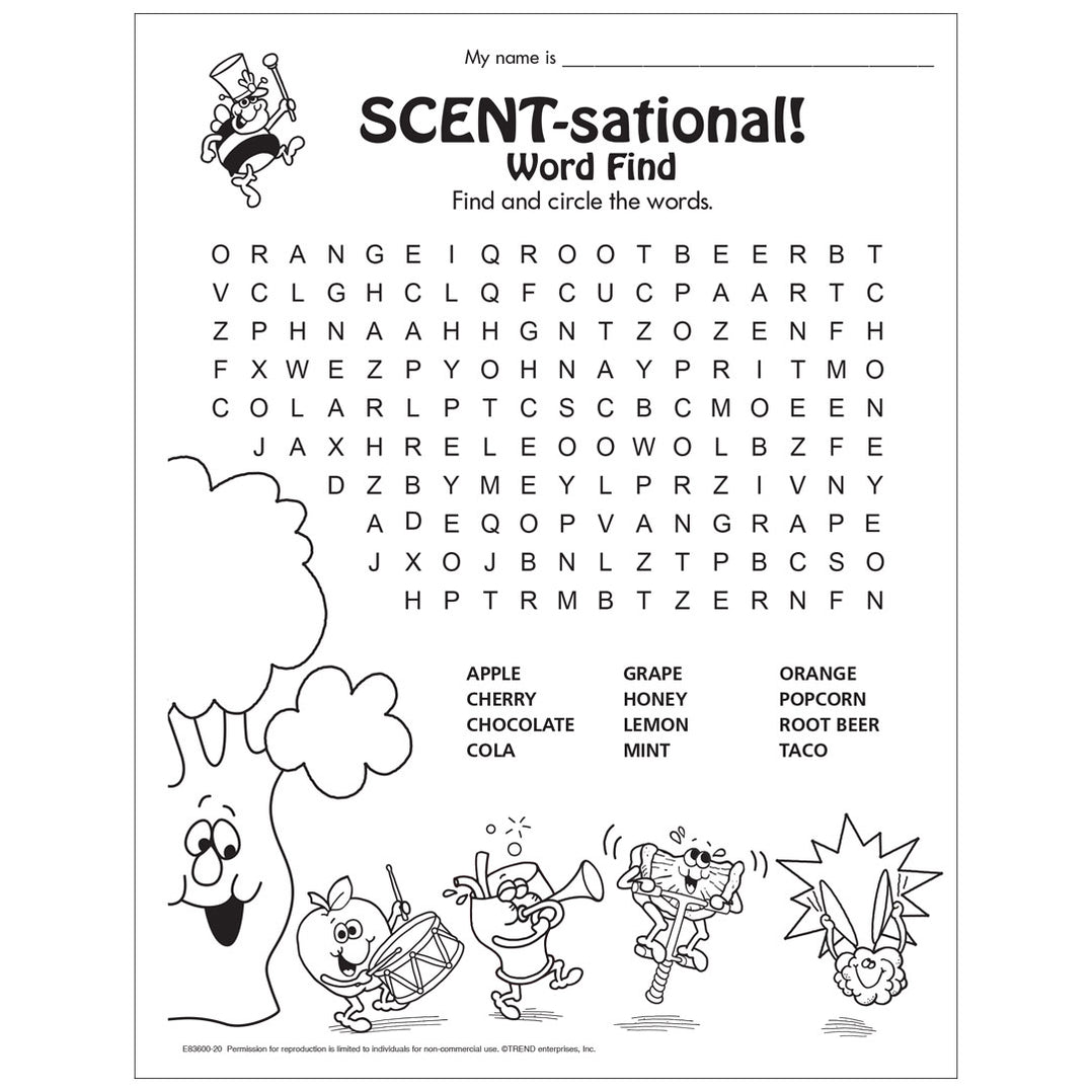 Free Printable SCENT-sational Stinky Stickers Word Find Coloring Sheet ...