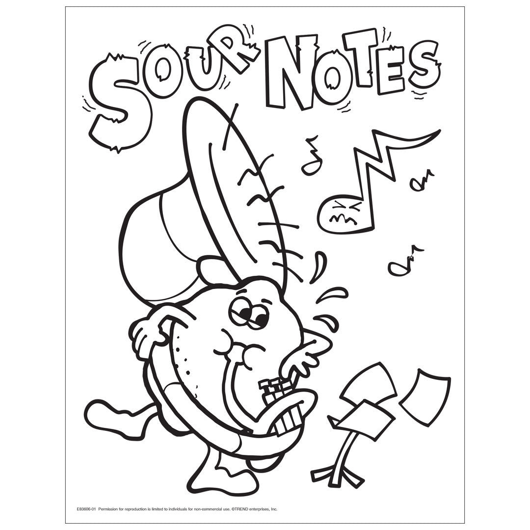 Free Printable Sour Notes Retro Stinky Stickers Coloring Sheet — TREND ...