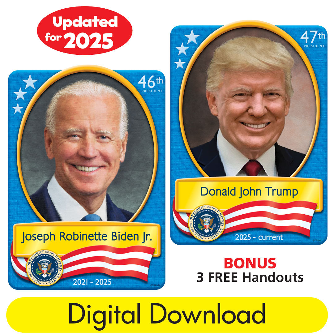 2025 President Digital Updates: Biden & Trump Portrait Cut-Outs P8065 ...
