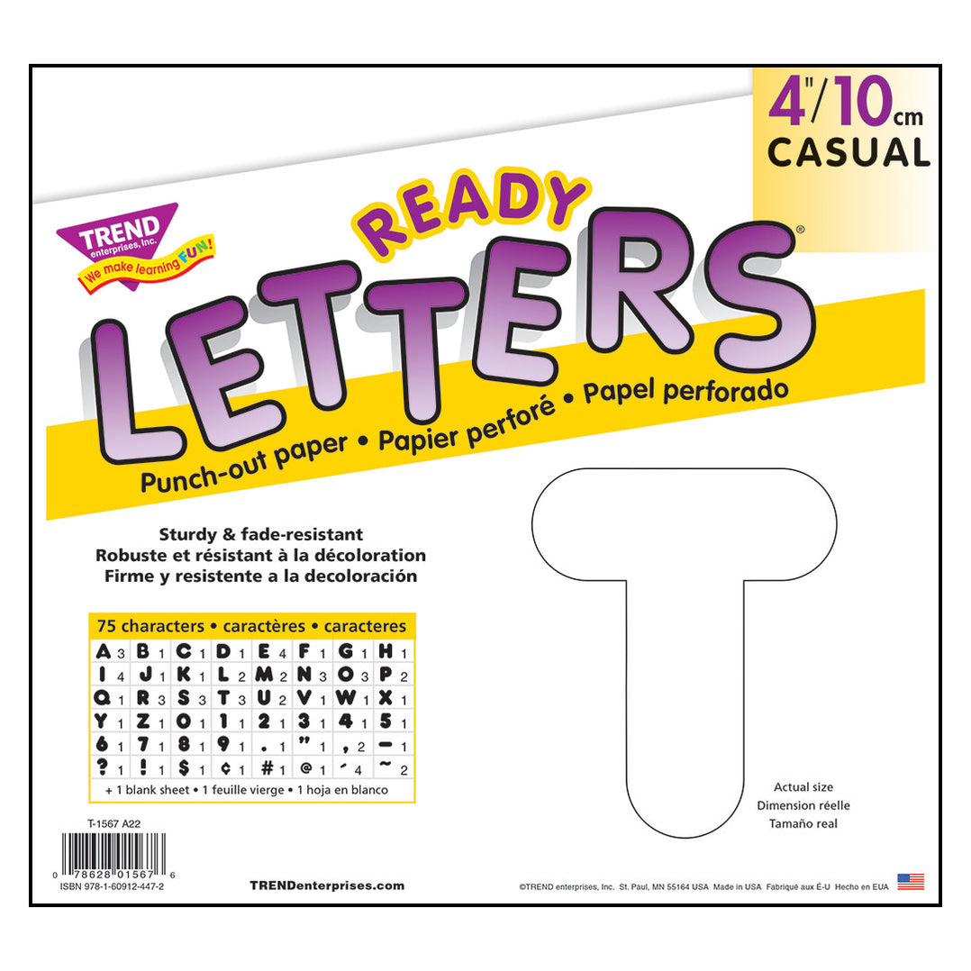 Ready Letters® White 4-Inch Casual Uppercase T1567 — TREND enterprises ...