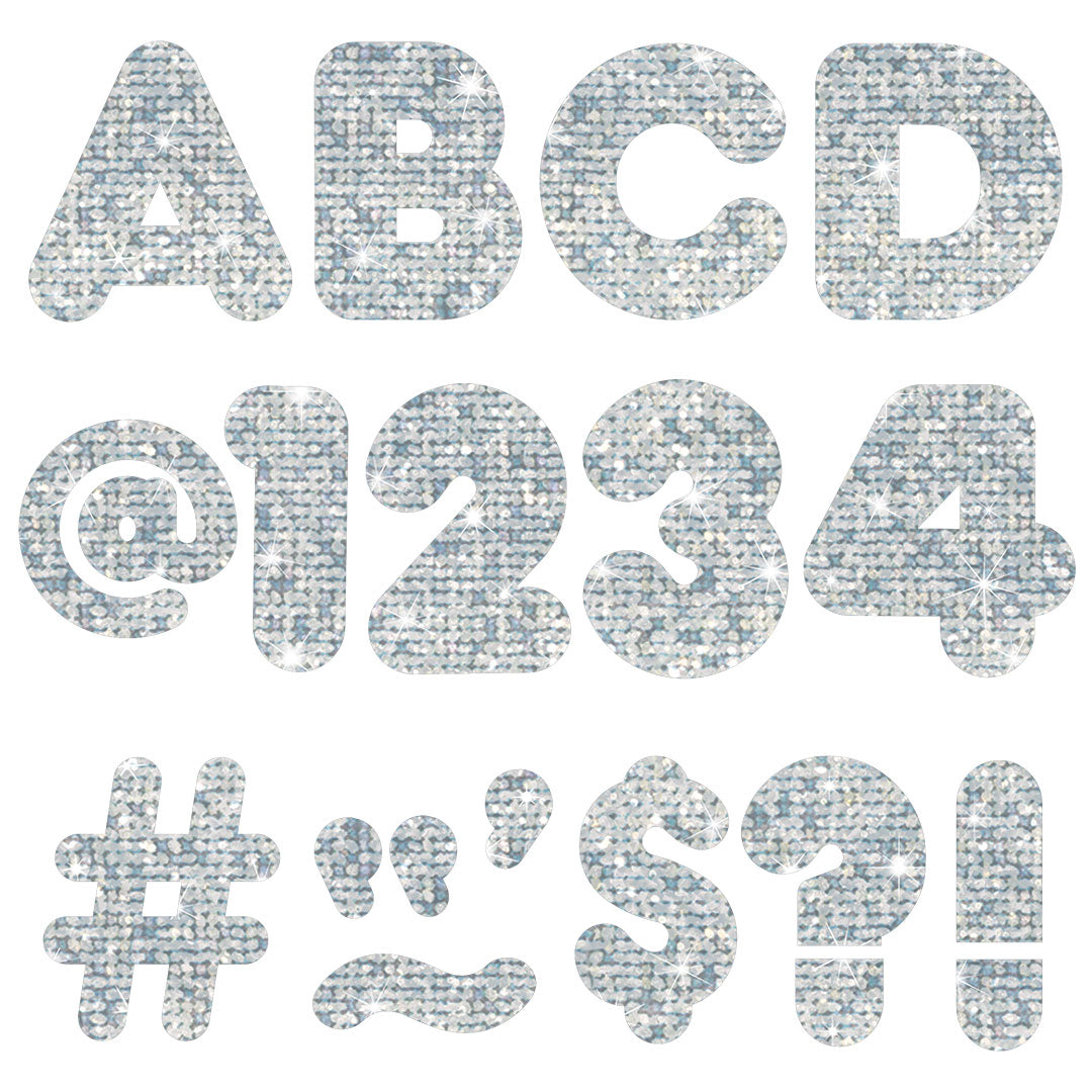 Ready Letters® Silver Sparkle 4-Inch Casual Uppercase T1613 — TREND ...