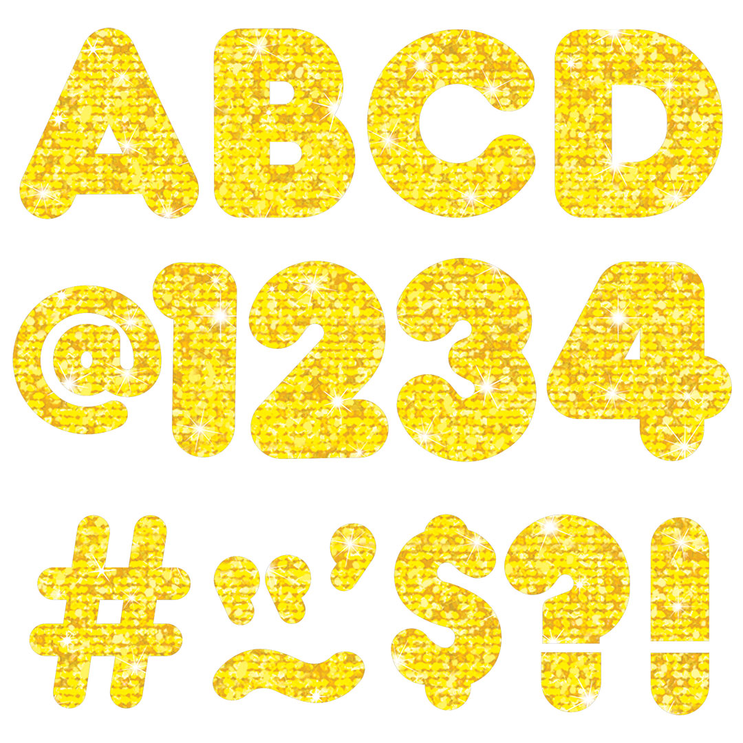 Ready Letters® Yellow Sparkle 4-Inch Casual Uppercase T1616 — TREND ...