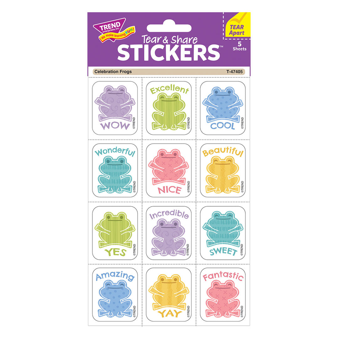 Celebration Frogs Tear & Share Stickers™ T47405 — TREND enterprises, Inc.