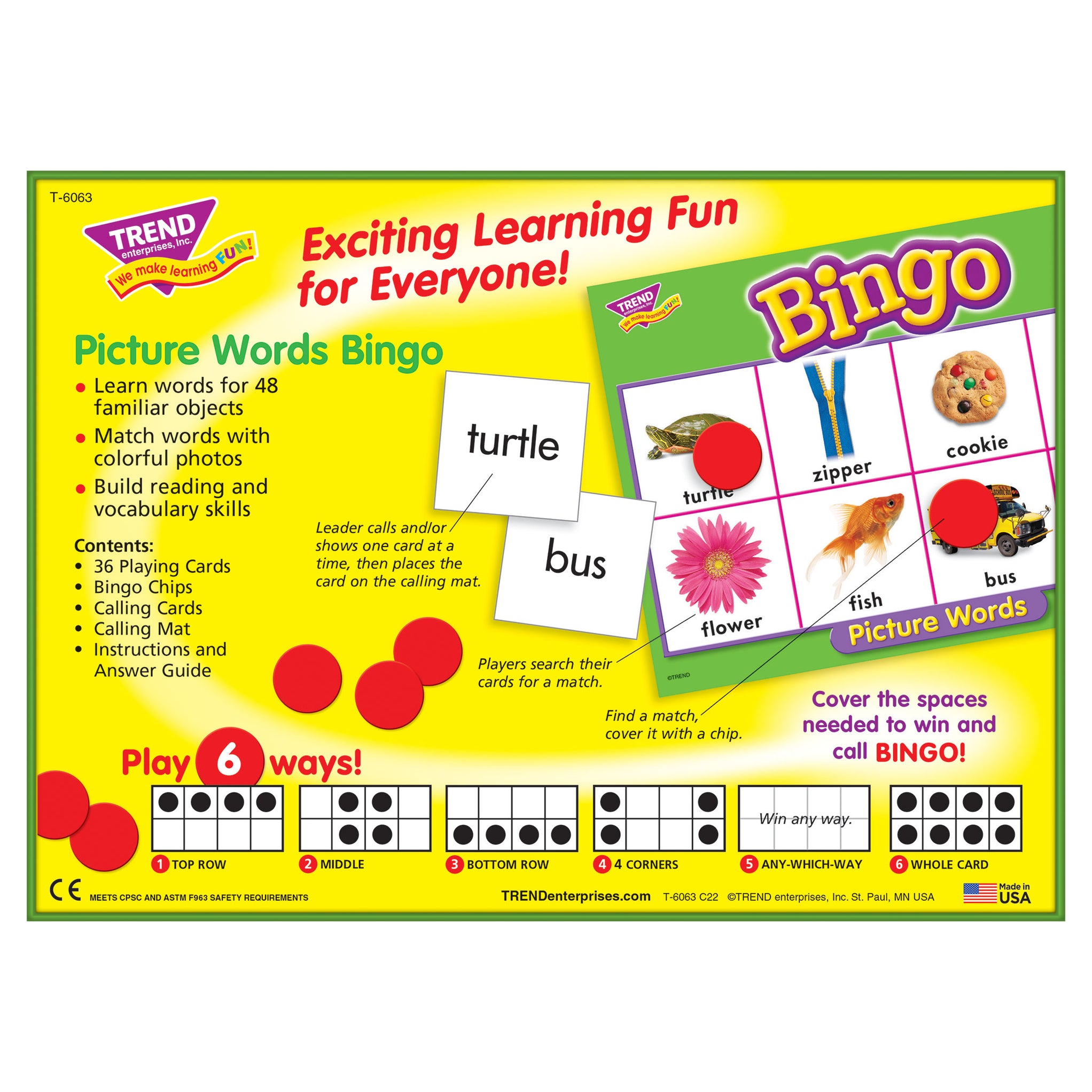 Bingo Game Picture Words T6063 — TREND enterprises, Inc.