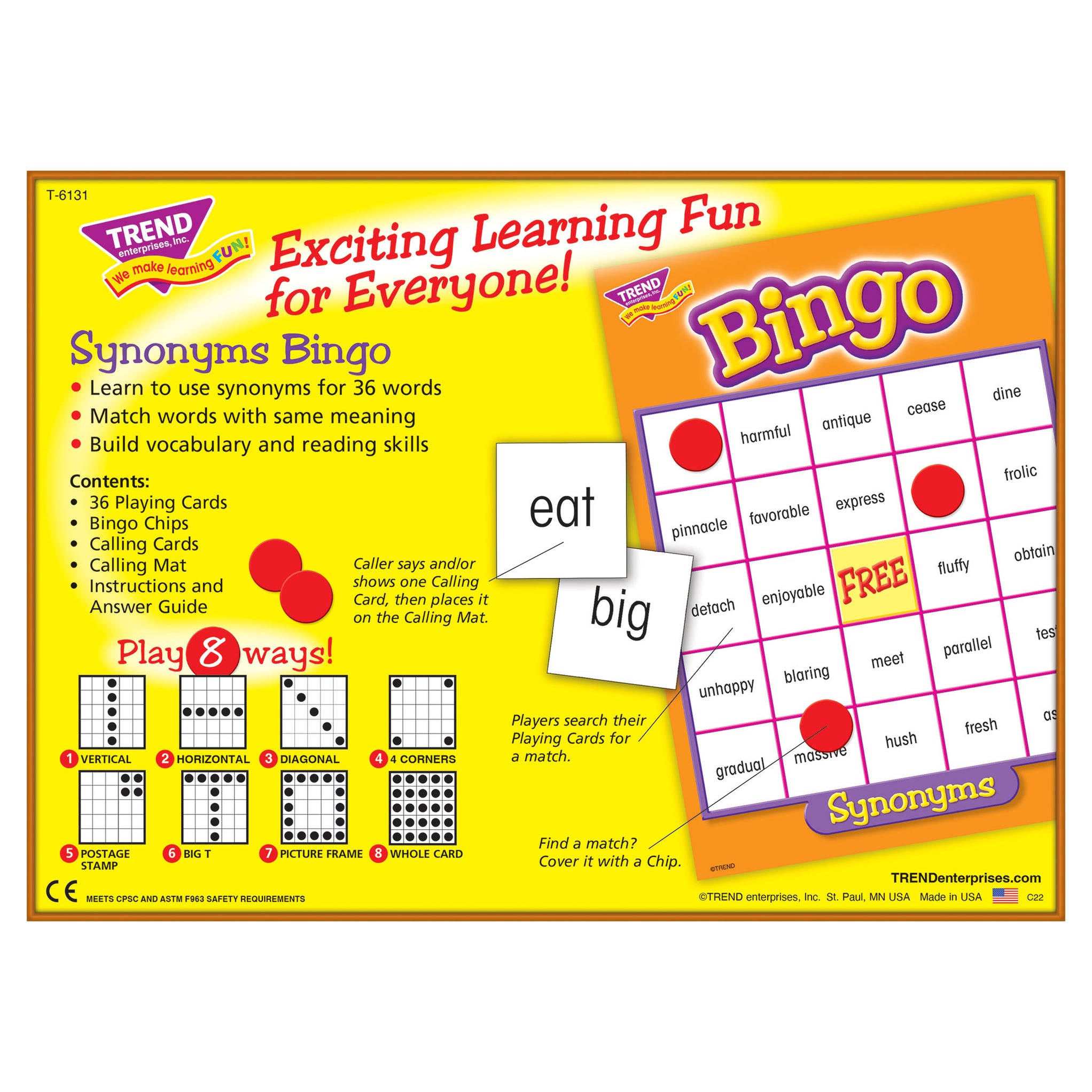 Bingo Game Synonyms T6131 — TREND enterprises, Inc.