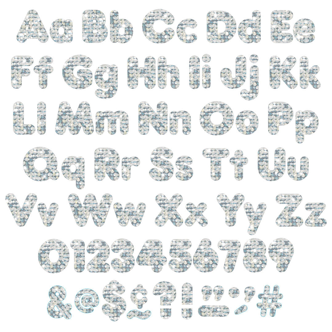 Ready Letters Silver Sparkle 4-Inch Casual Upper-Lowercase Pack T79943 ...