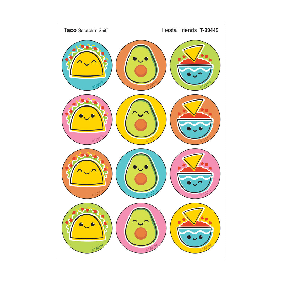 Scratch 'n Sniff Stinky Stickers® Fiesta Friends, Taco scent T83445 ...
