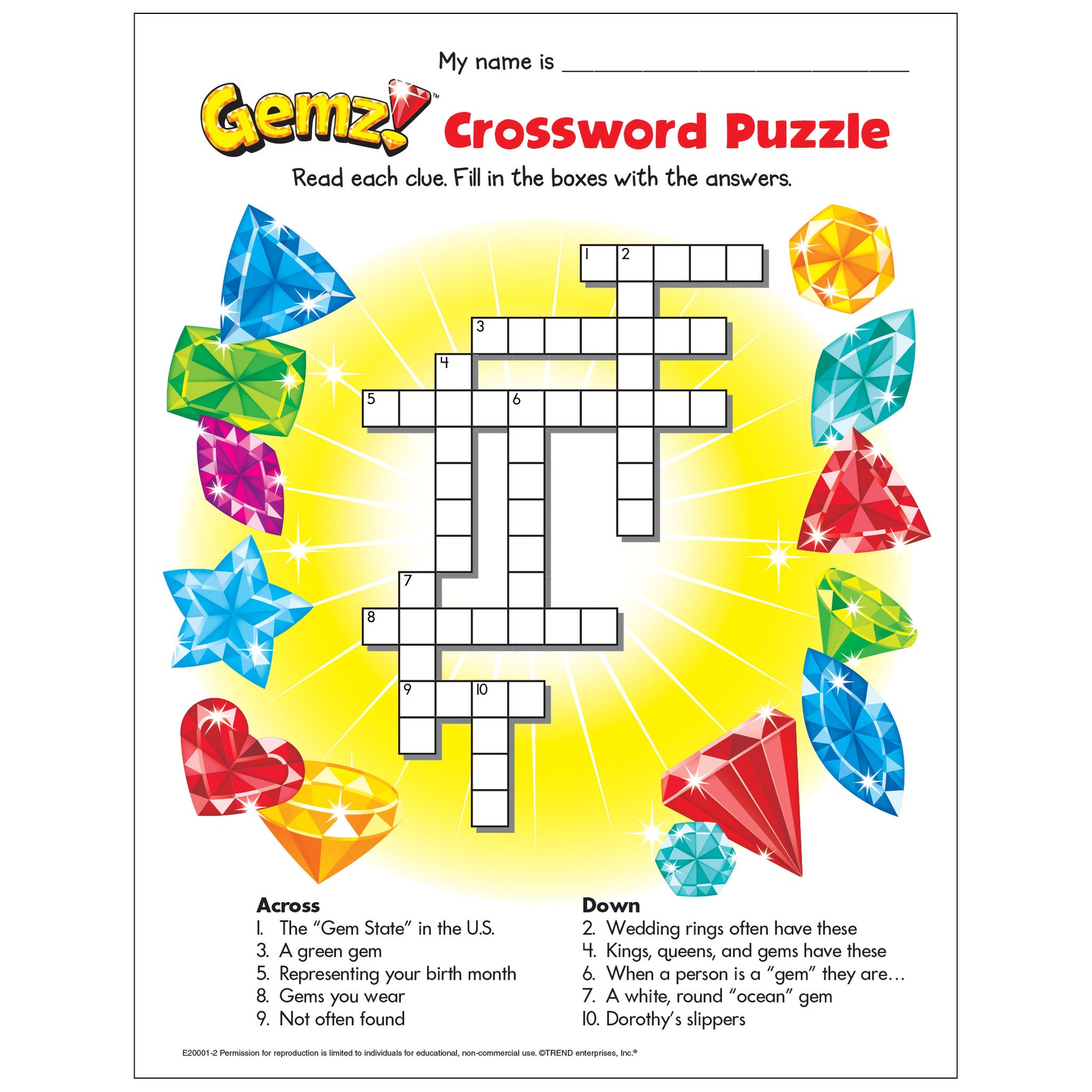 Printable Crossword Puzzles For Kids Printable Crossword Puzzles For Kids