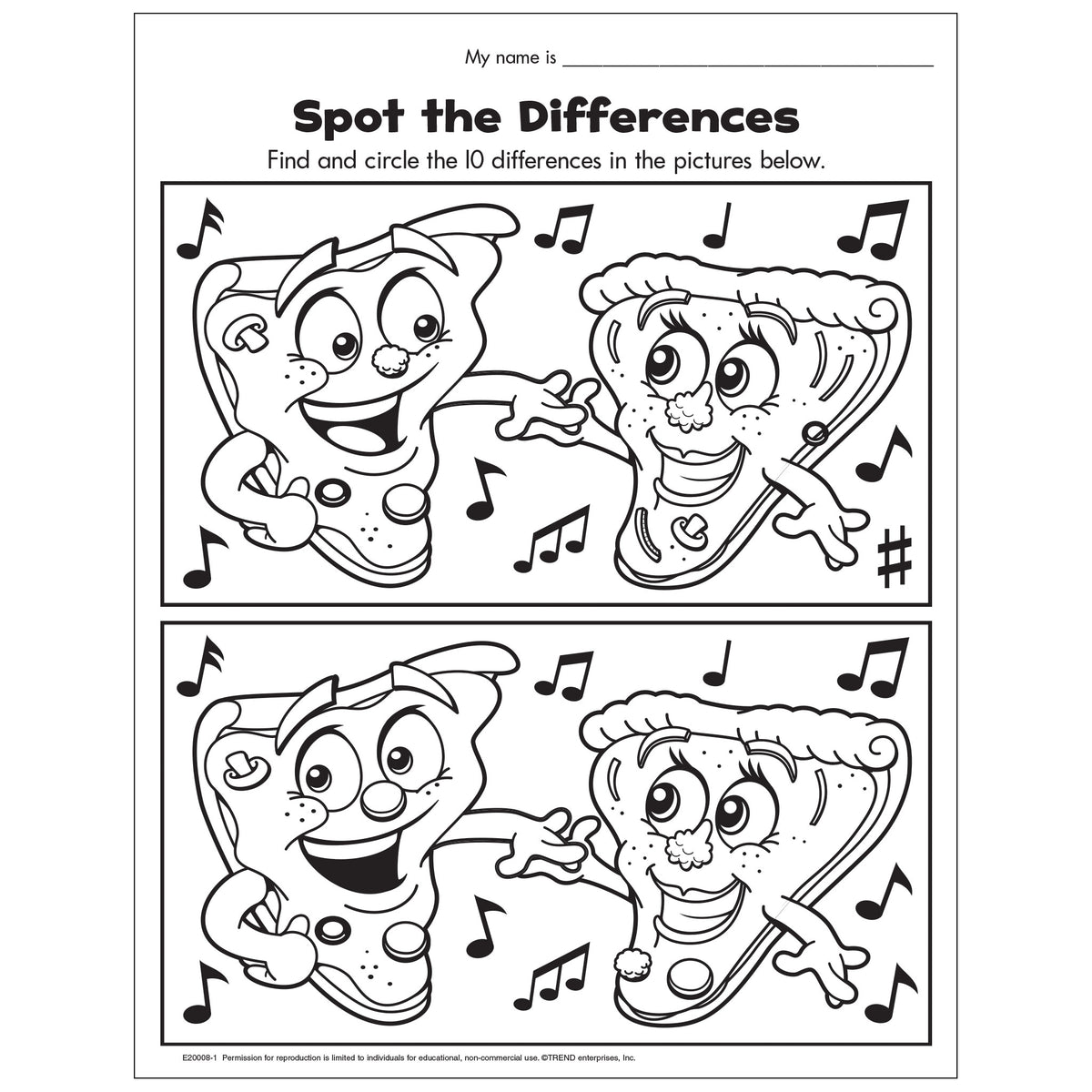 Free Printable Pizza Time Spot the Differences Activity Sheet — TREND ...