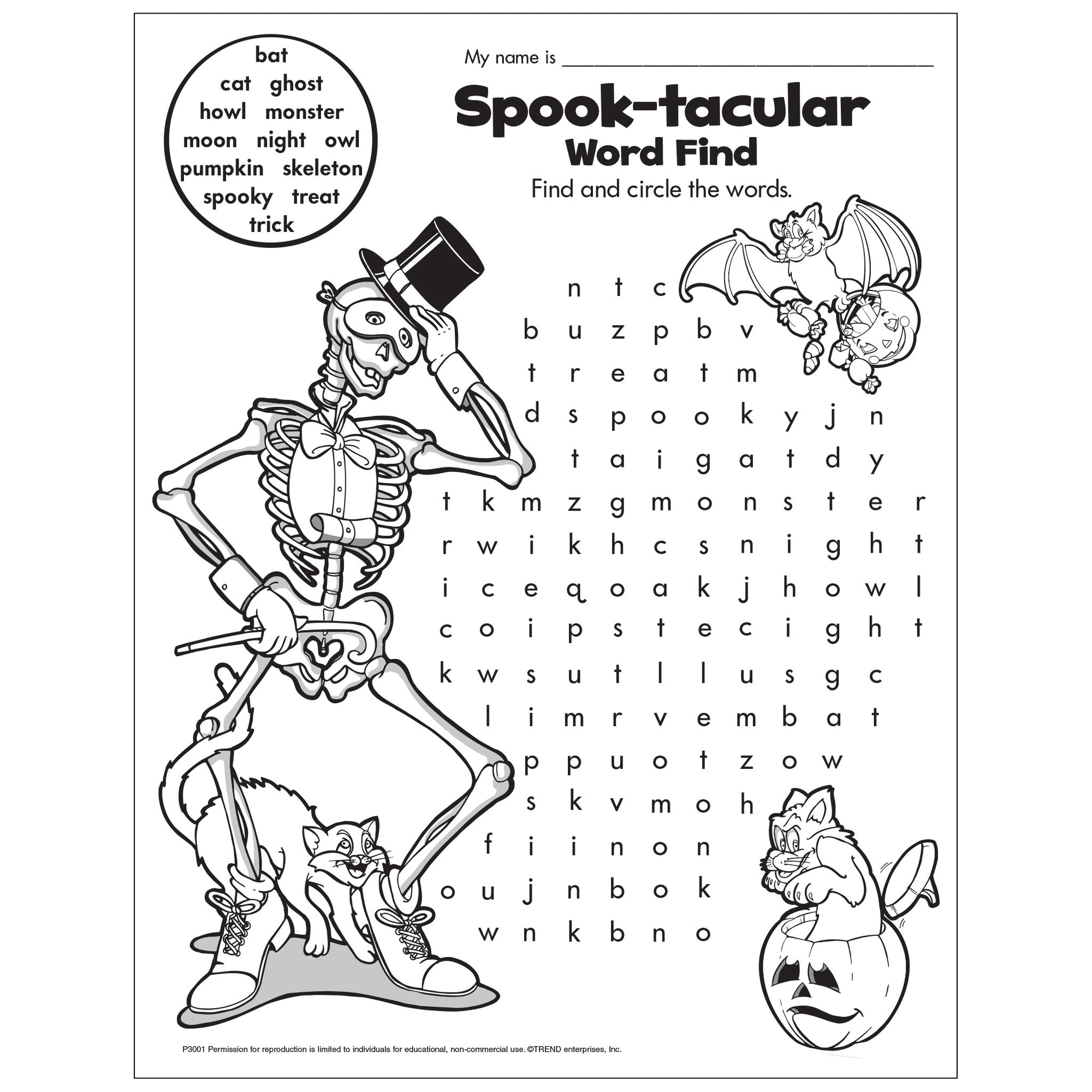 Spook-tacular Halloween Word Find Free Printable — TREND enterprises, Inc.