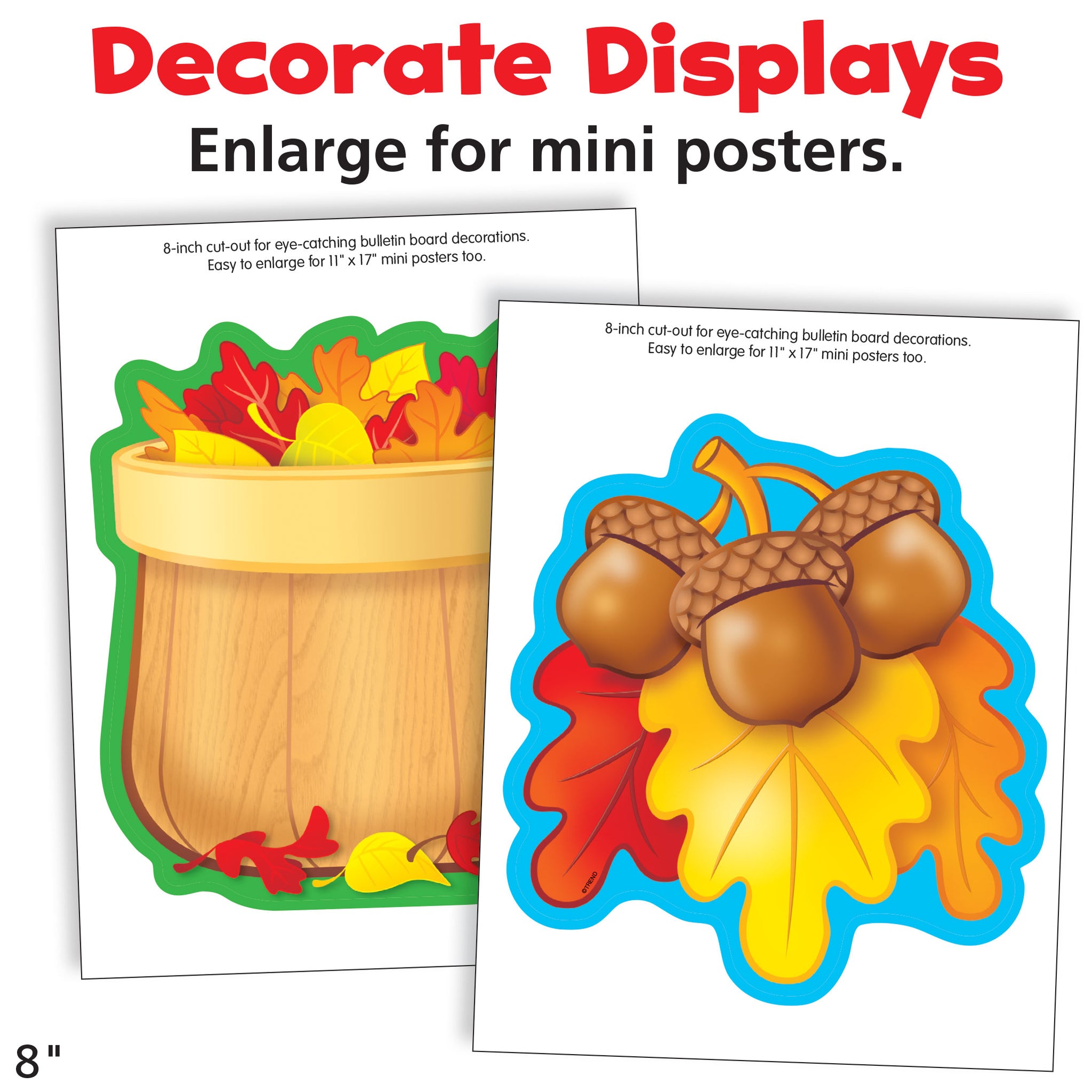 Fall Decor (Pumpkin and more) Printable Decor Editable Cut-Outs P10924 ...