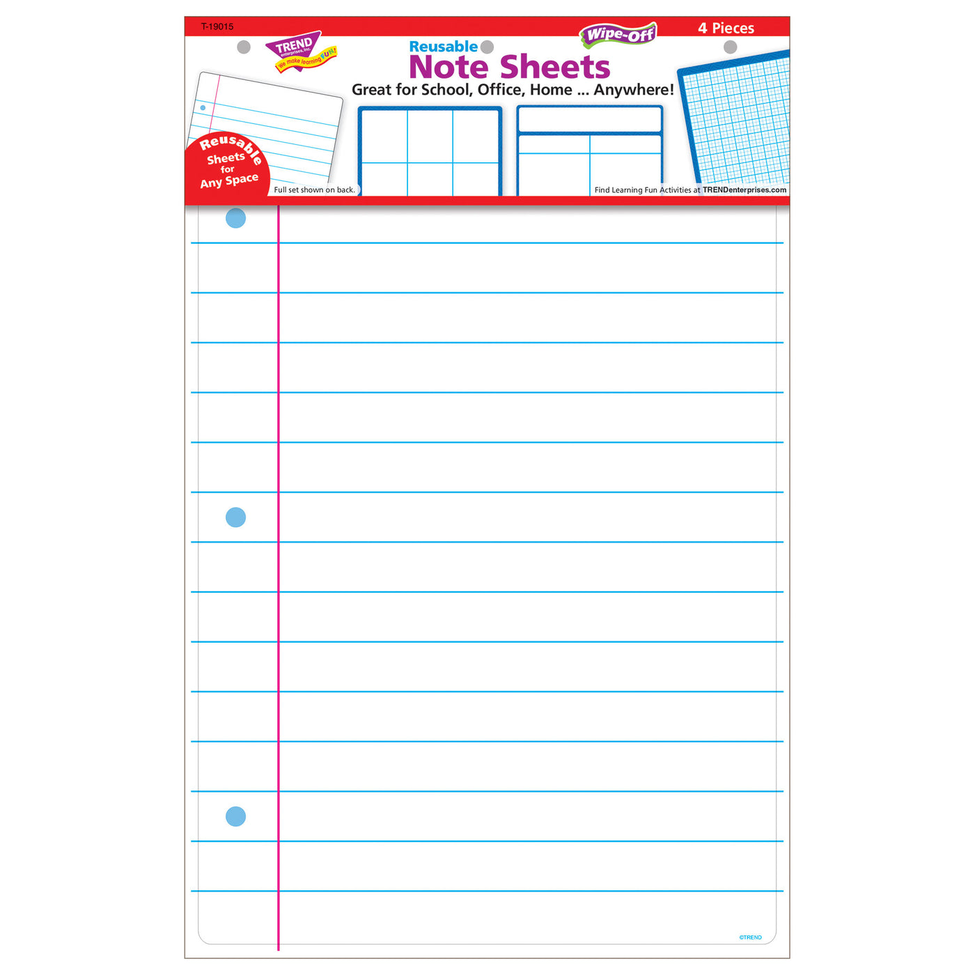 Reusable Note Sheets Wipe-Off Learning Set Charts | TREND enterprises ...