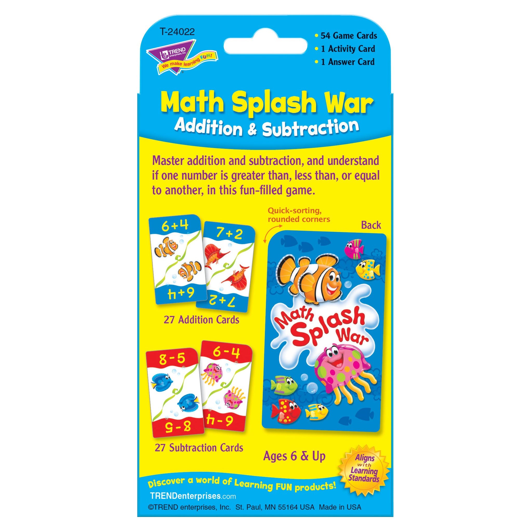 Challenge Cards® Math Splash War Addition and Subtraction T24022 ...