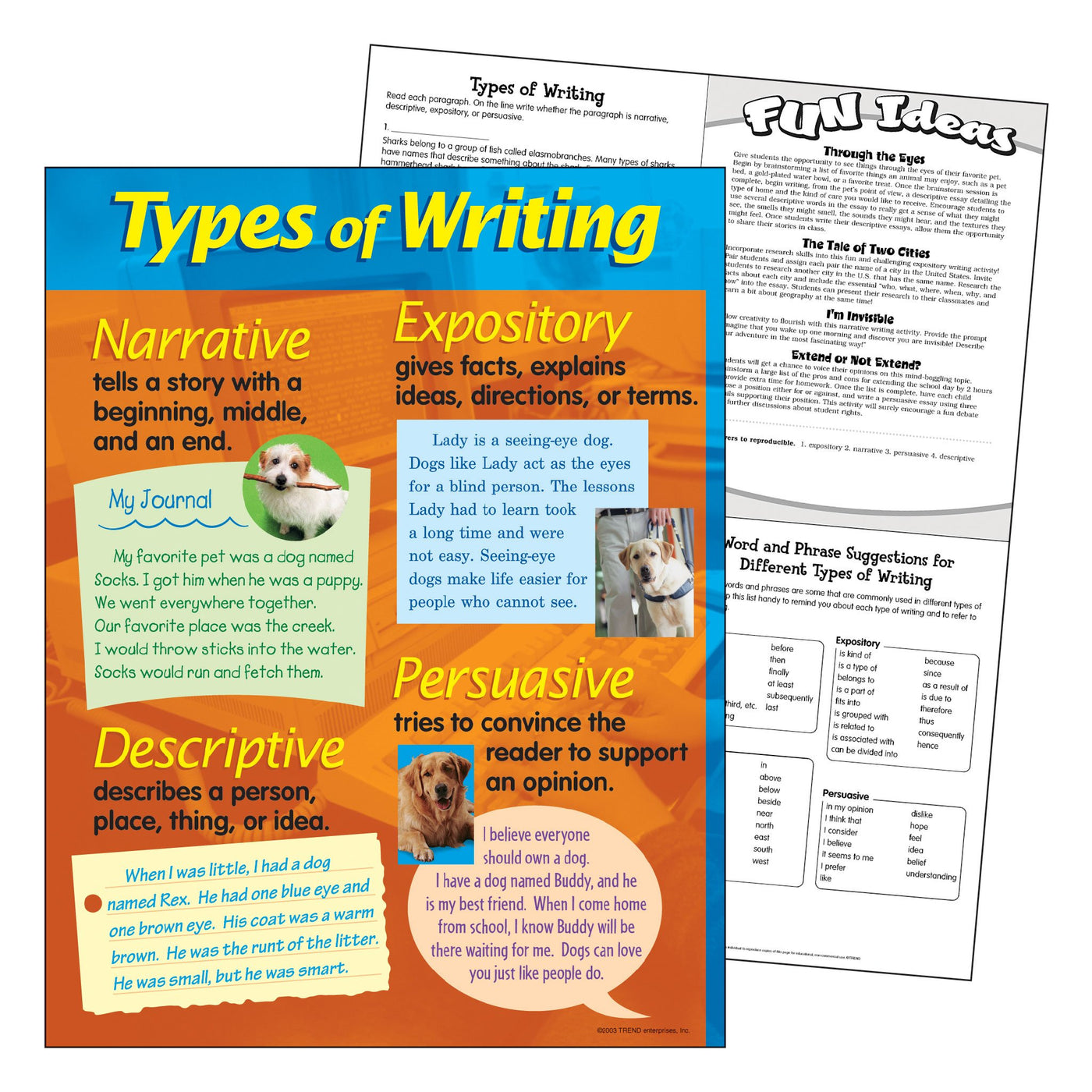 Learning Chart Types of Writing T38128 — TREND enterprises, Inc.