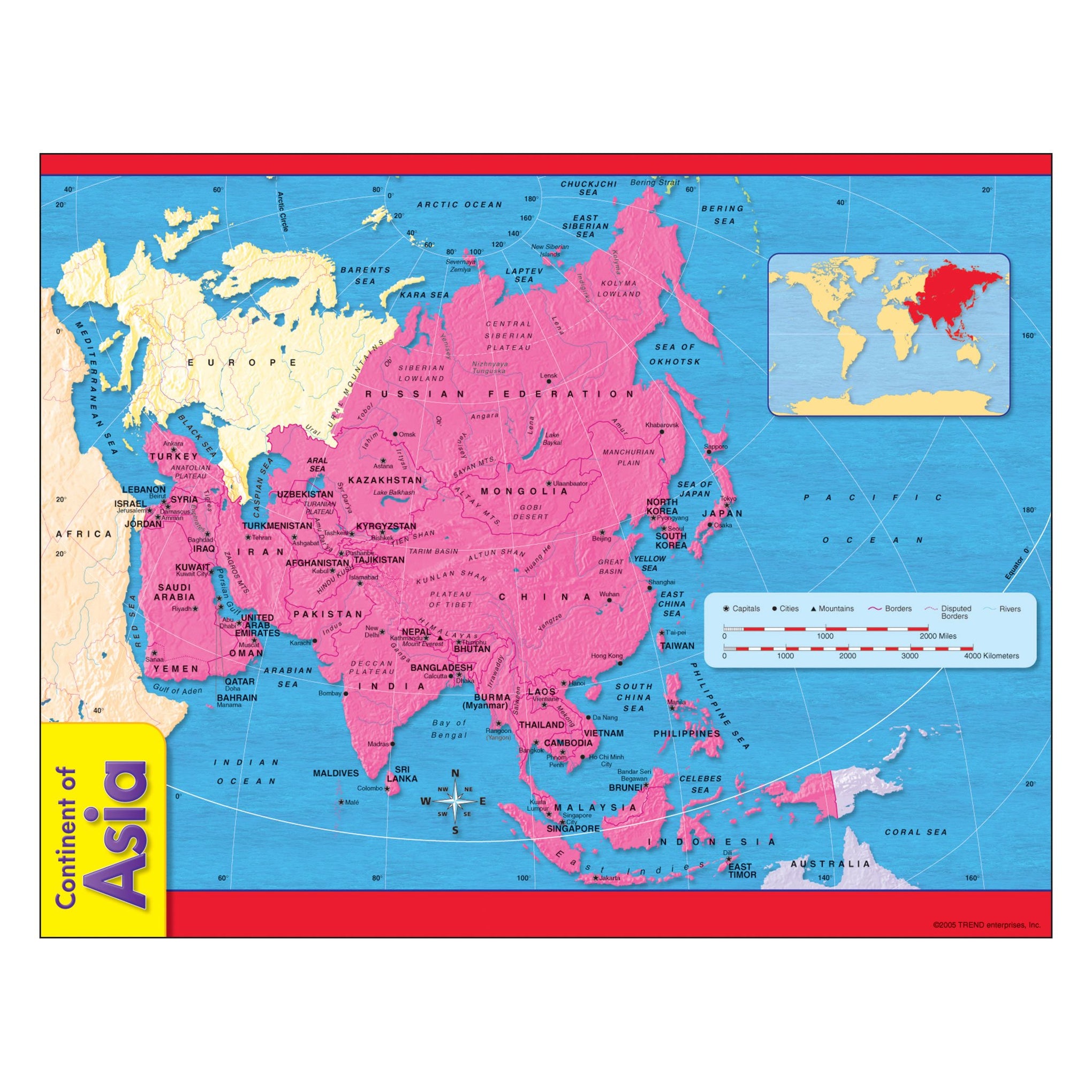 Learning Chart Continent of Asia T38140 — TREND enterprises