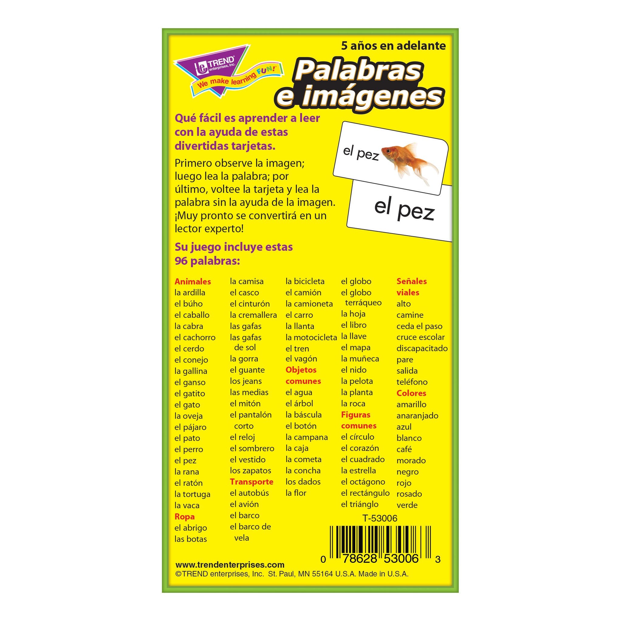 Skill Drill Flash Cards Palabras e imágenes (Spanish) T53006 — TREND ...
