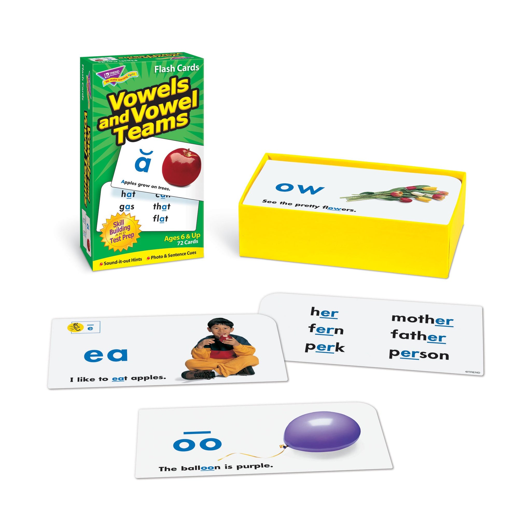 Skill Drill Flash Cards Vowels and Vowel Teams T53008 — TREND ...