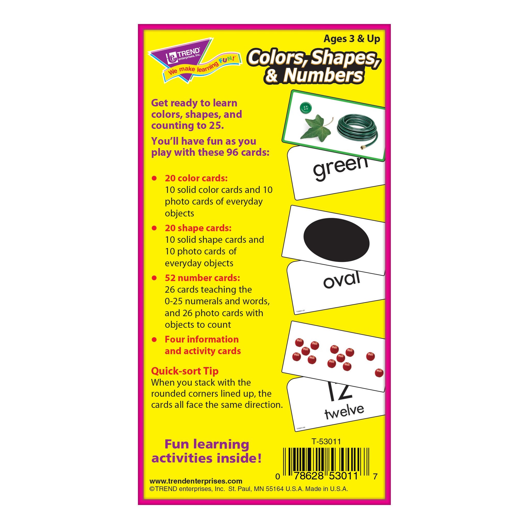 Skill Drill Flash Cards Colors, Shapes, and Numbers T53011 — TREND ...