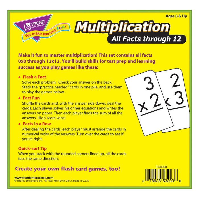 Multiplication All Facts Through 12 Chart Multiplication Tables: Free ...