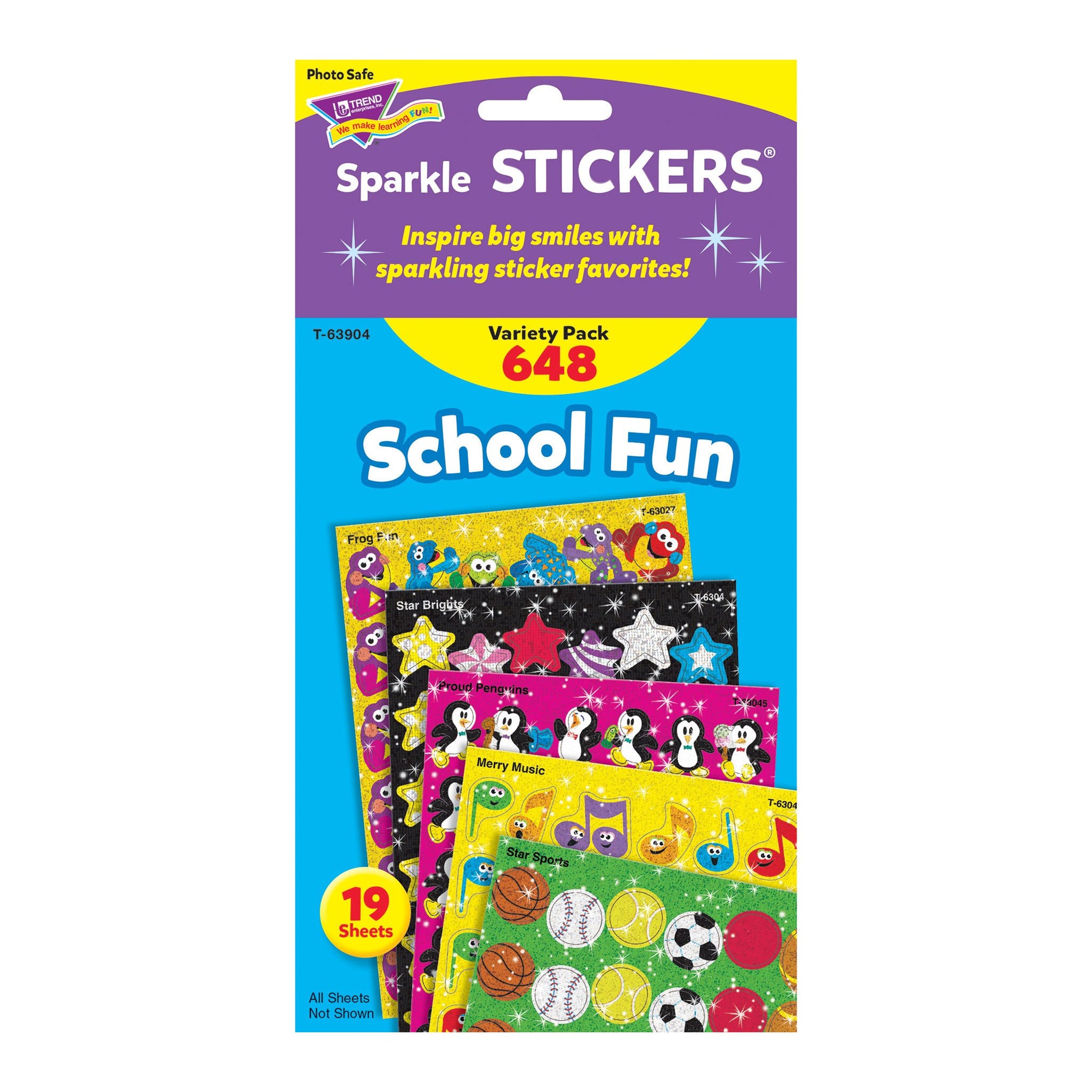 Sparkle Stickers® Variety Pack School Fun T63904 — TREND enterprises, Inc.