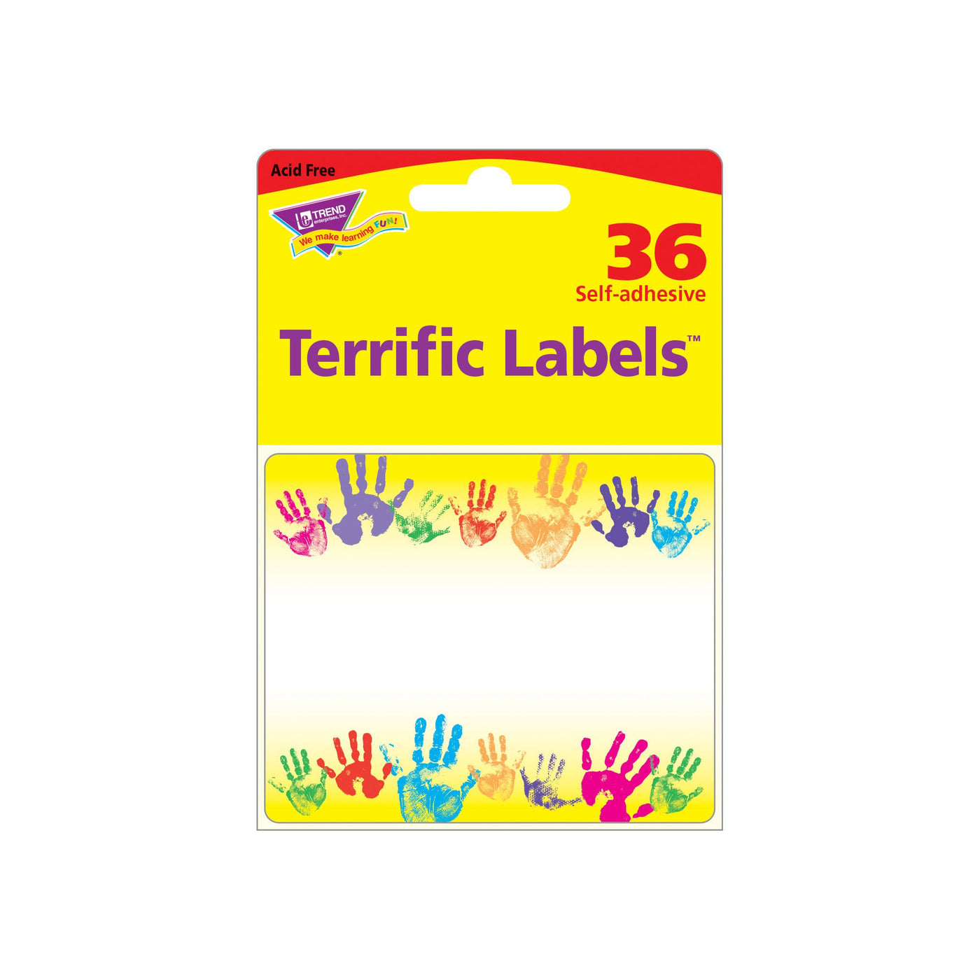 Terrific Labels™ Rainbow Handprints T68005 — TREND enterprises, Inc.