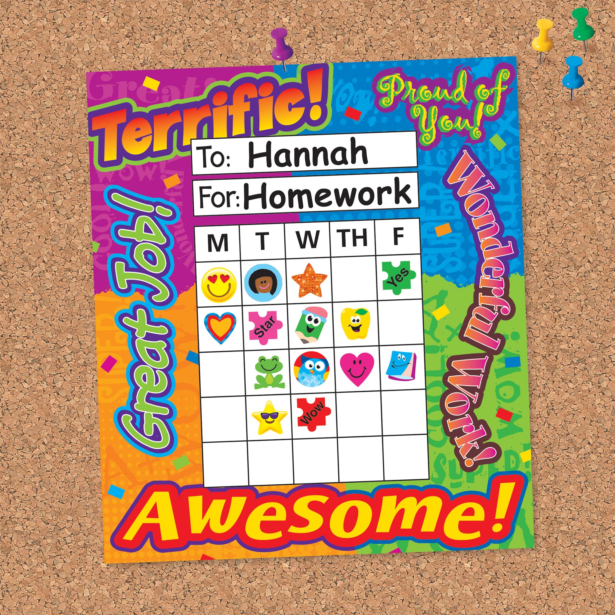 Sticker Chart For Kids Behavior TREND Enterprises Reward Words ...