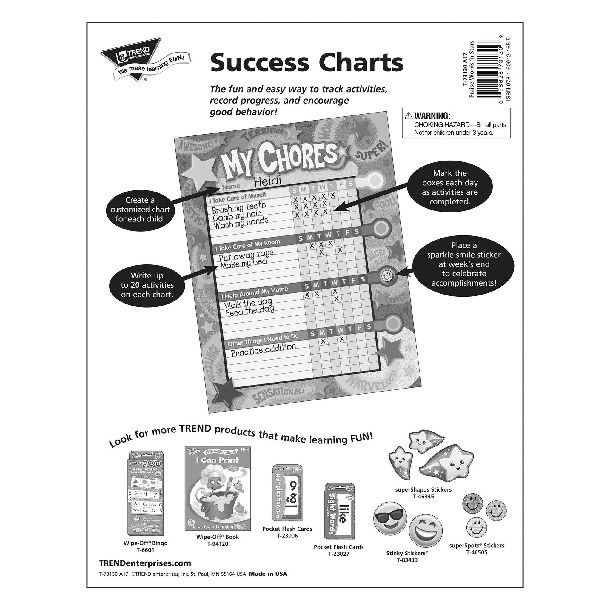 Success Charts-Chore Charts Praise Words ‘n Stars T73130 — TREND ...