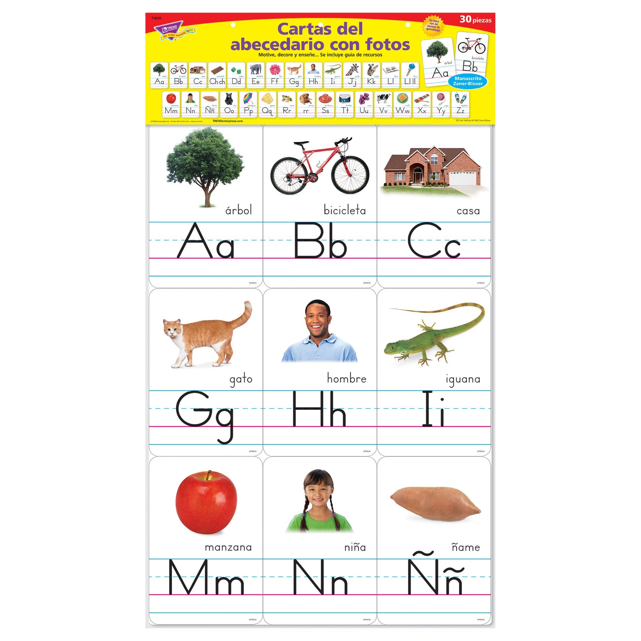 Bulletin Board Set Cartas del abecedario con fotos Manuscrito T8056 ...