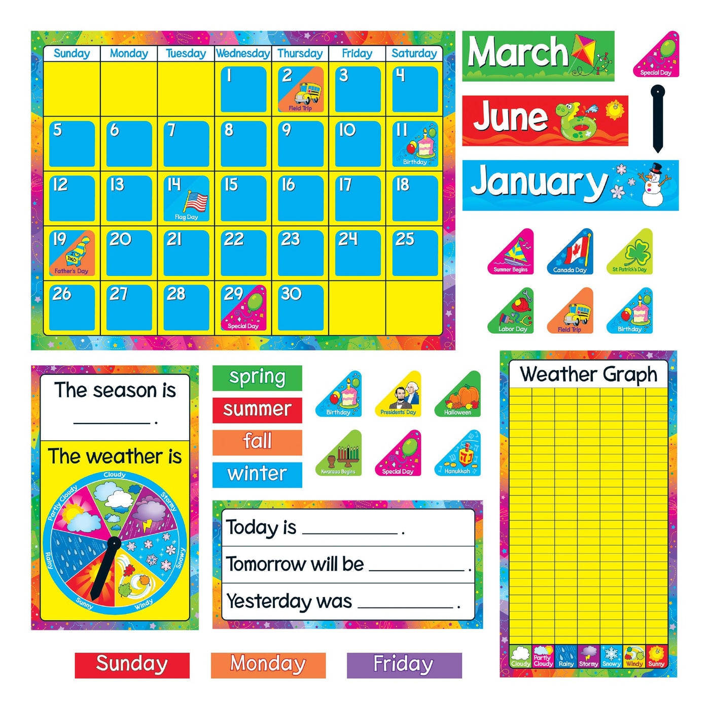 Bulletin Board Set Year Around Calendar T8096 — TREND enterprises, Inc.