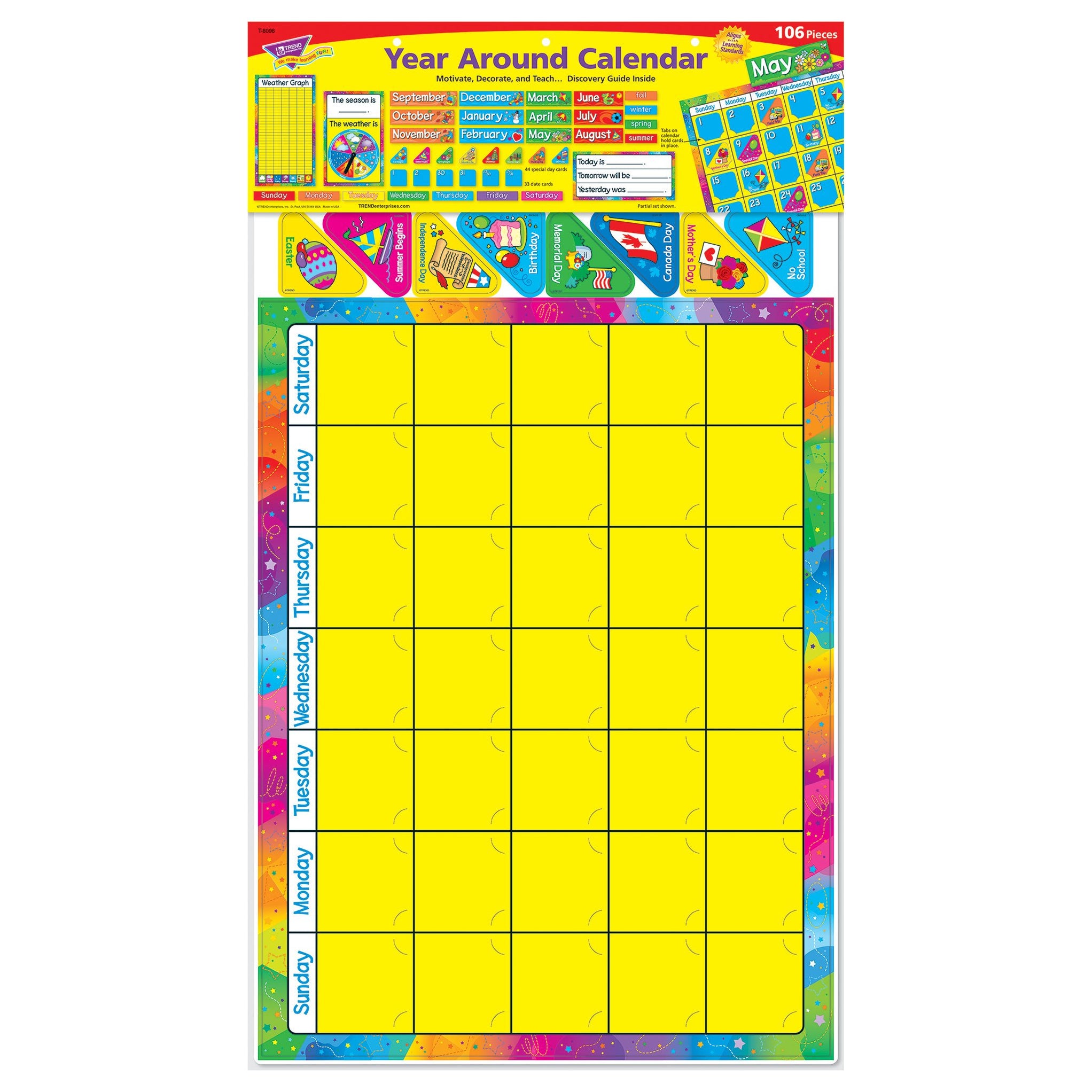 Bulletin Board Set Year Around Calendar T8096 — TREND enterprises, Inc.