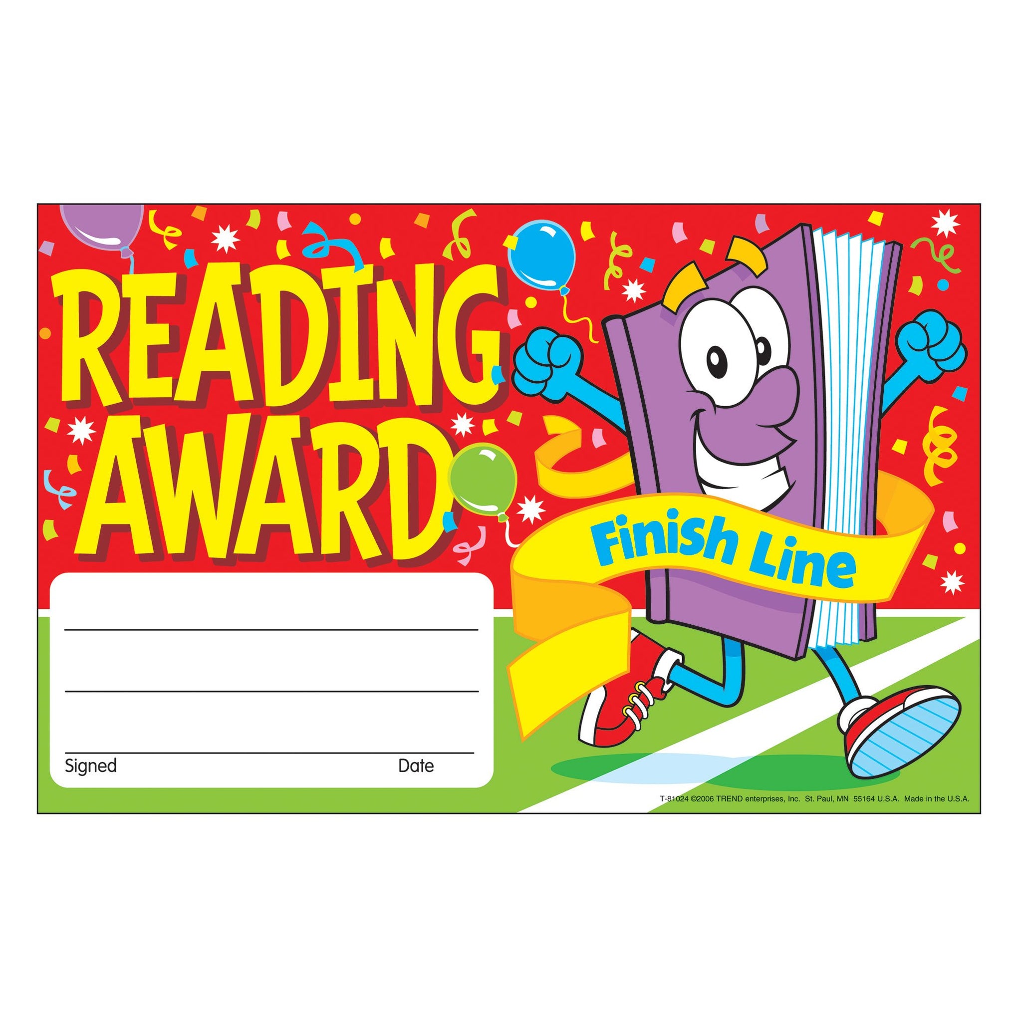 Recognition Awards Reading Award Finish Line T81024 — TREND enterprises