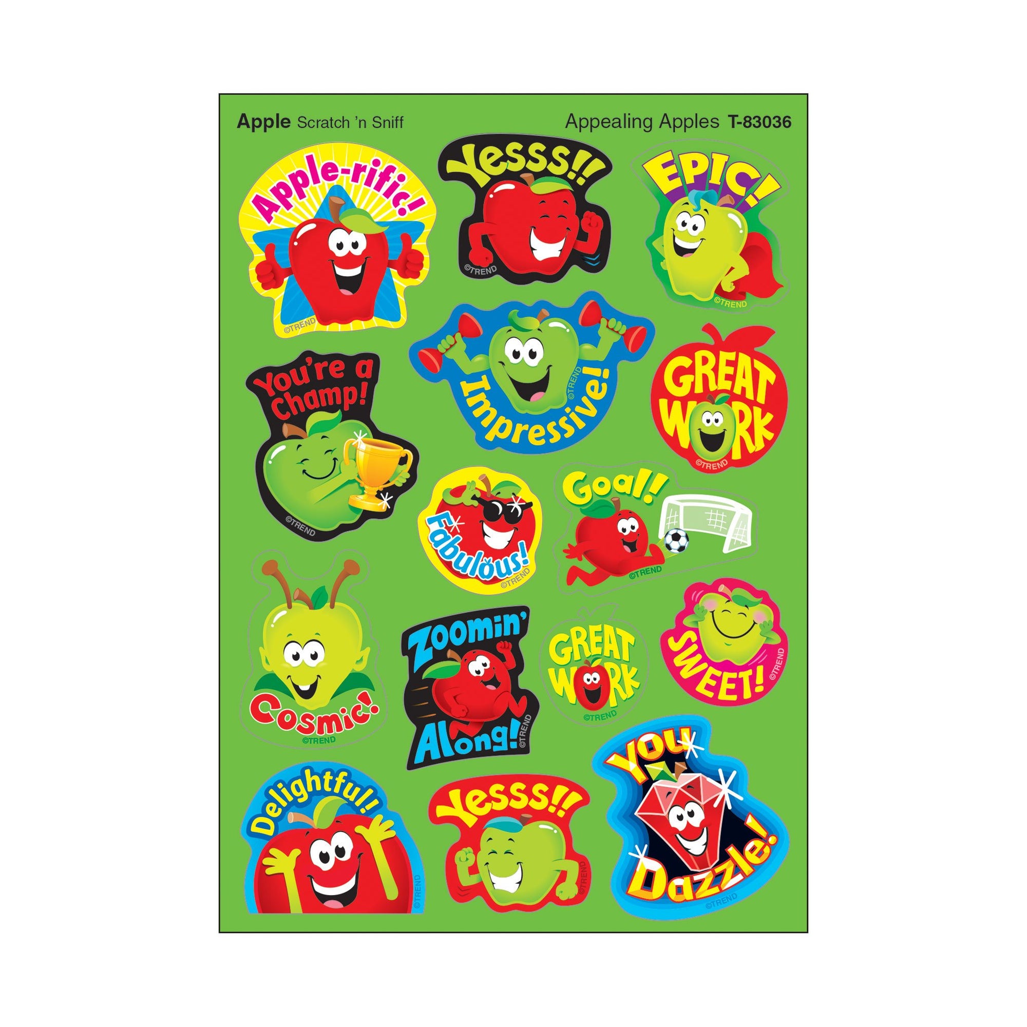 Scratch 'n Sniff Stinky Stickers Appealing Apples, Apple scent T83036 ...