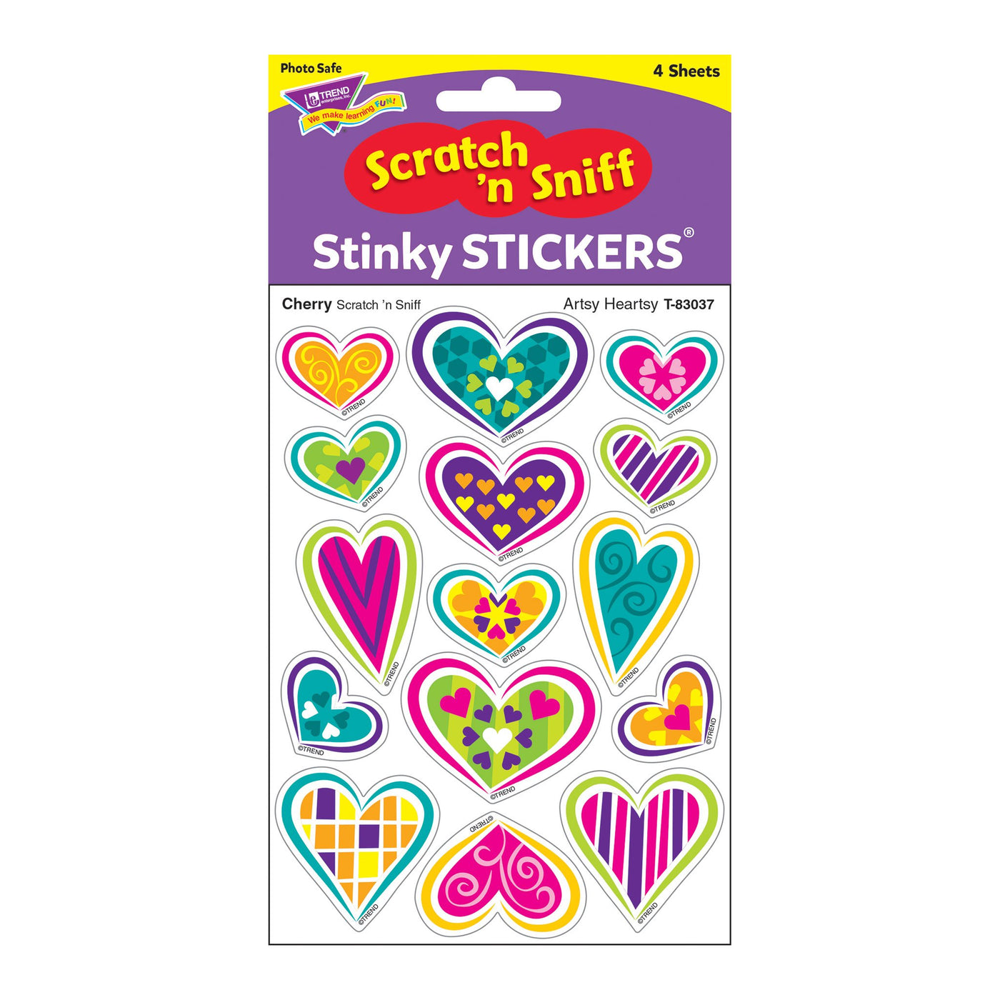Scratch 'n Sniff Stinky Stickers Artsy Heartsy, Cherry scent T83037 ...