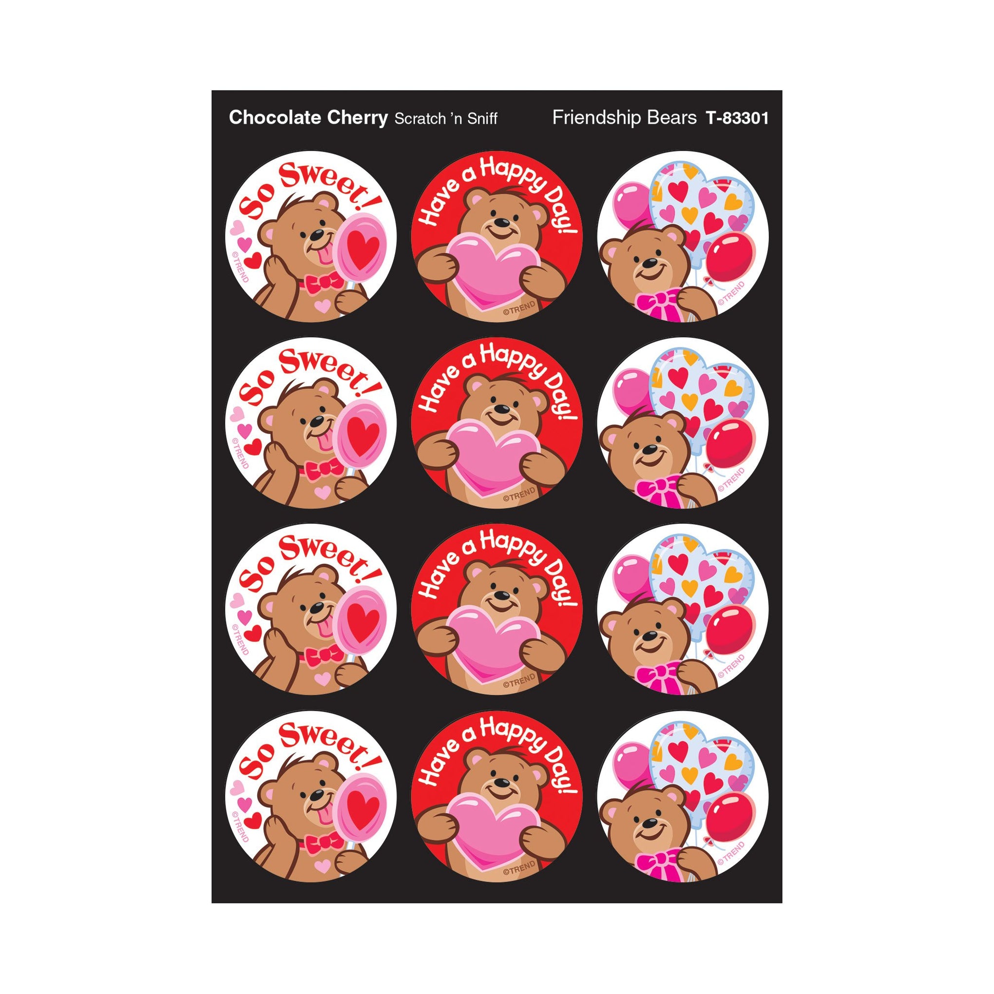 Scratch-Sniff Stinky Stickers Friendship Bears, Choco-Cherry T83301 ...