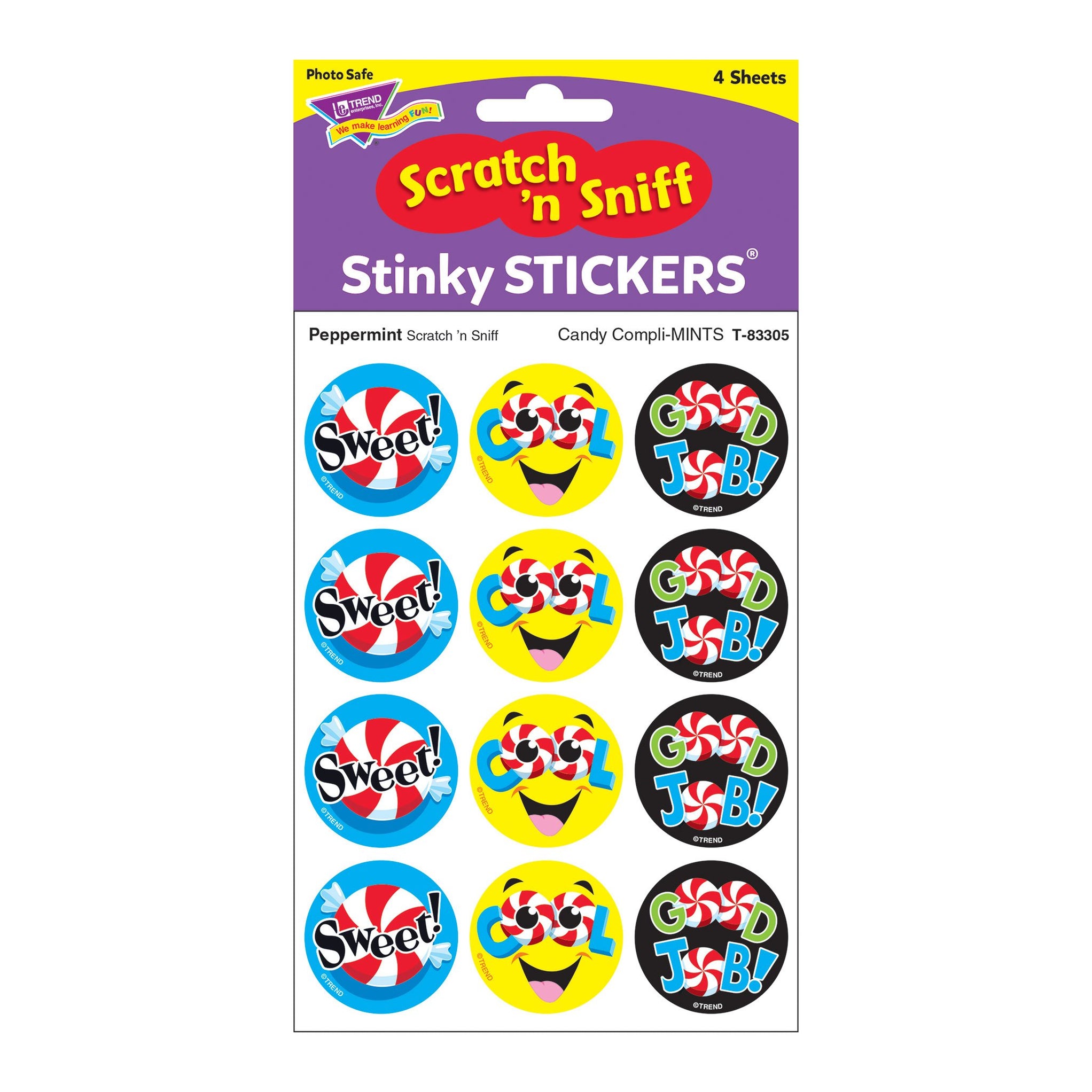 Scratch Sniff Stinky Stickers Candy CompliMINTS-Peppermint scent T83305 ...