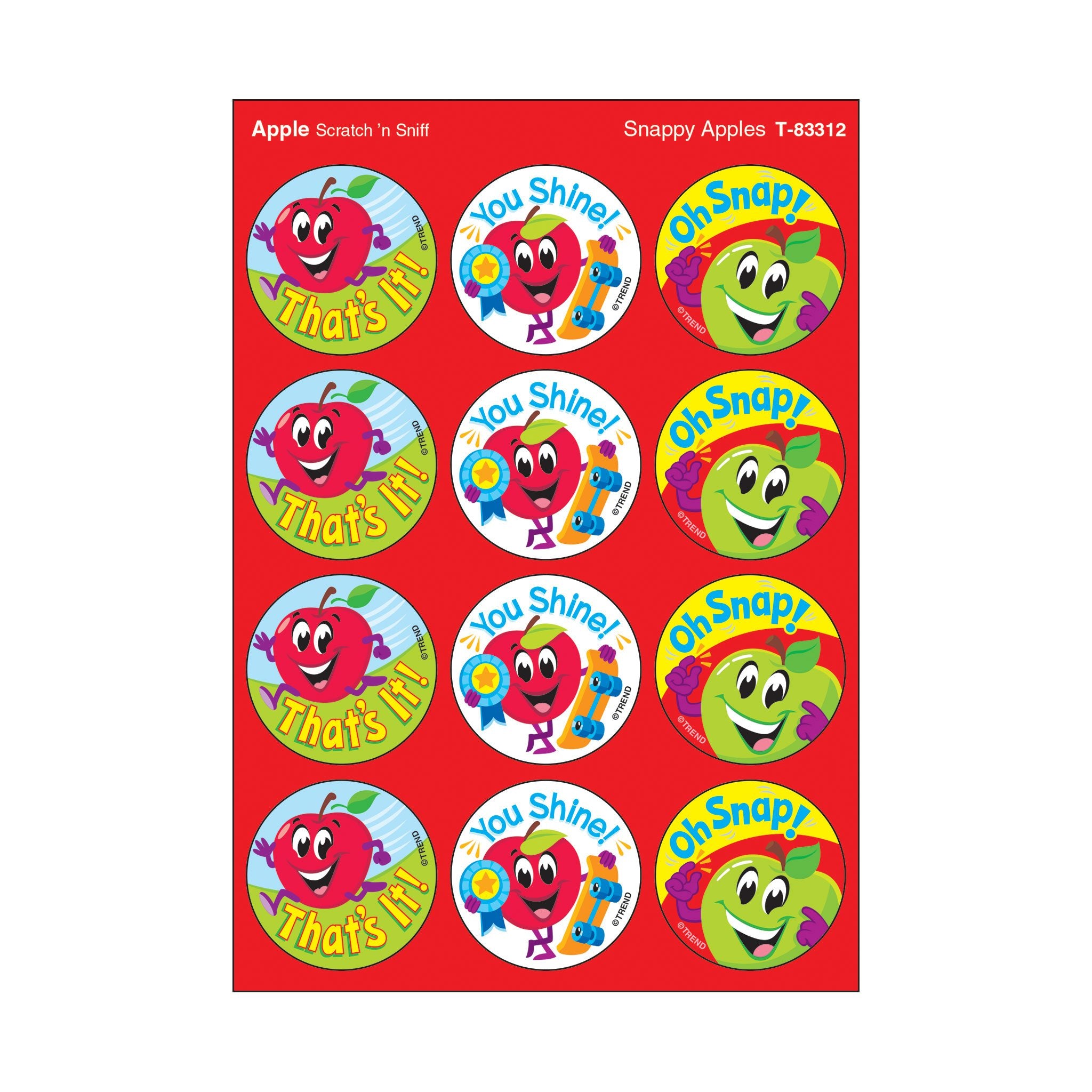 Scratch 'n Sniff Stinky Stickers Appealing Apples, Apple scent T83036 ...