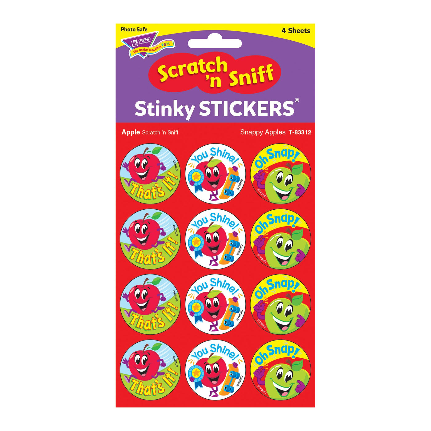 Scratch 'n Sniff Stinky Stickers Snappy Apples, Apple scent T83312 ...