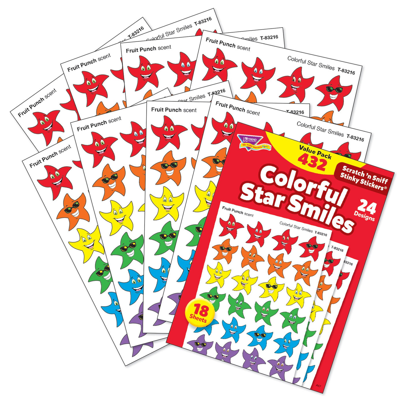 Scratch n Sniff Stinky Stickers Value Pack Colorful Star Smiles T83904 ...