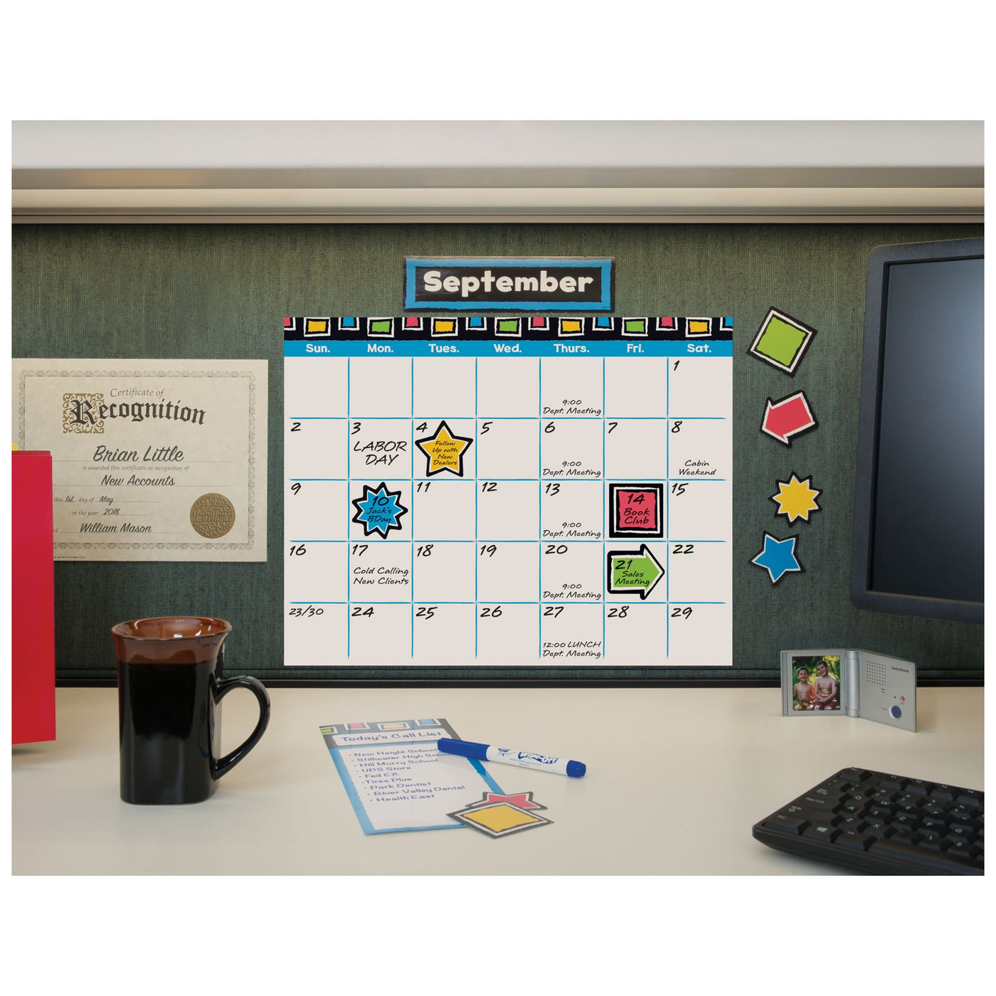 Bulletin Board Set Bold Strokes Wipe-Off® Calendar T8392 — TREND ...