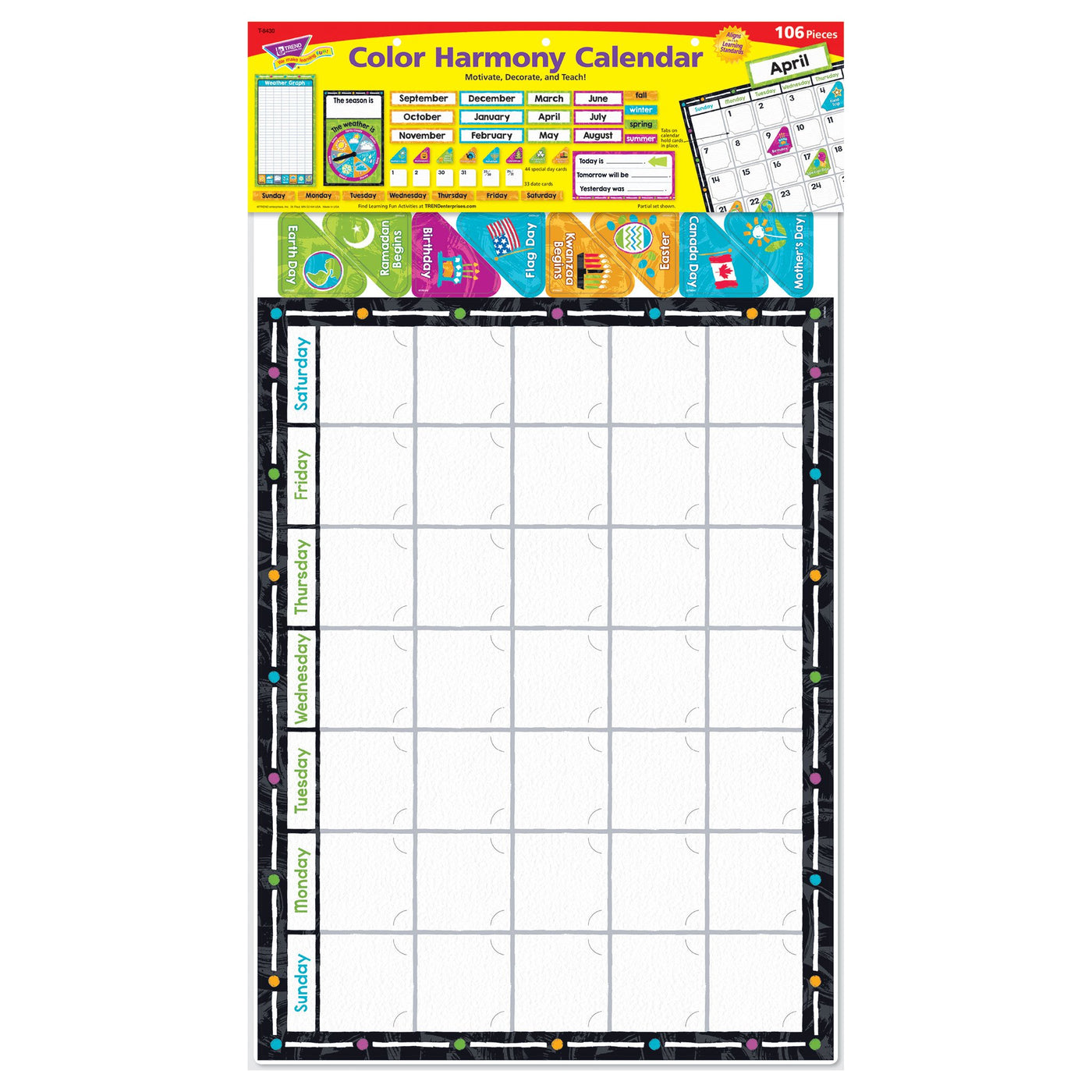 Bulletin Board Set Color Harmony Calendar T8430 — TREND enterprises, Inc.