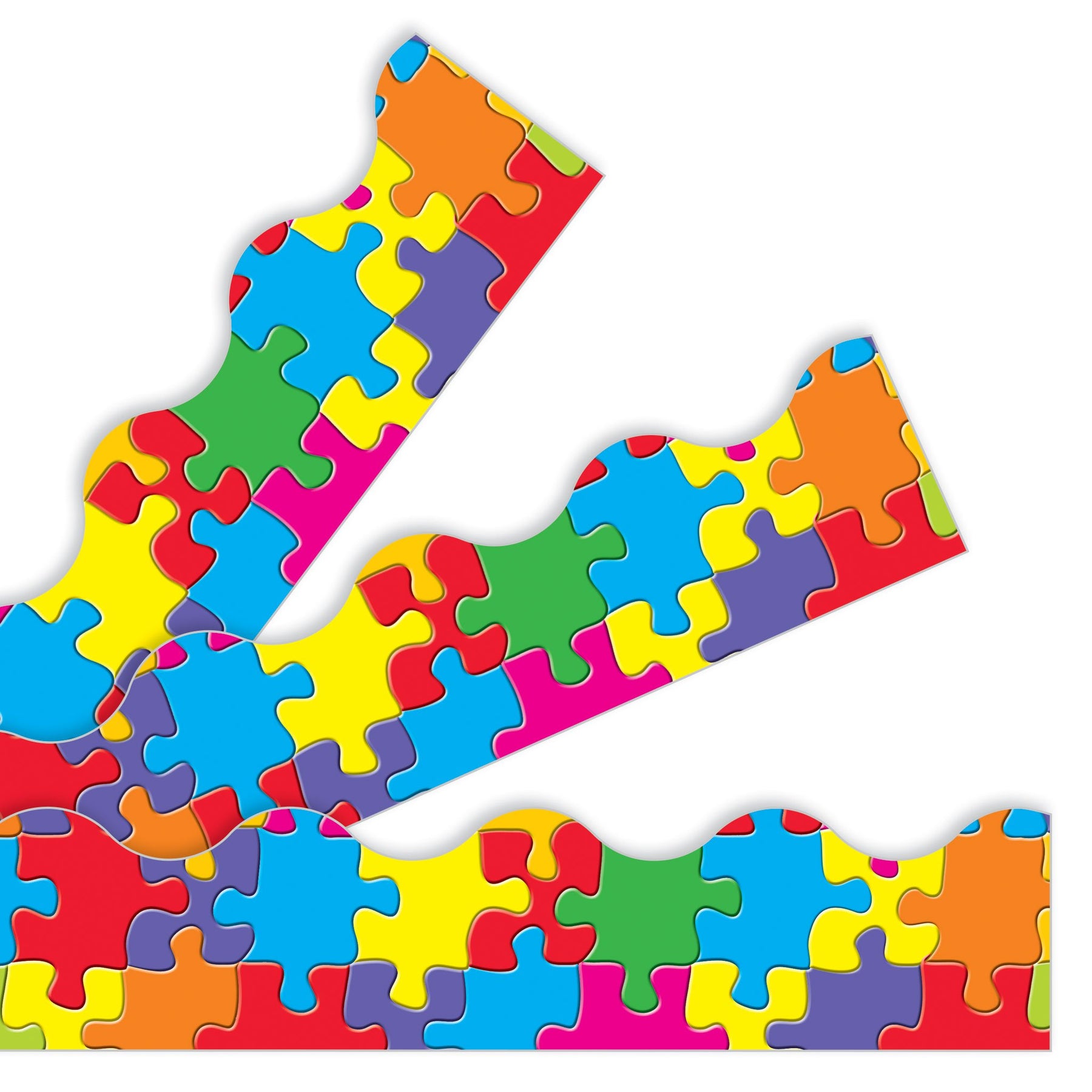 Autism Puzzle Pieces Border